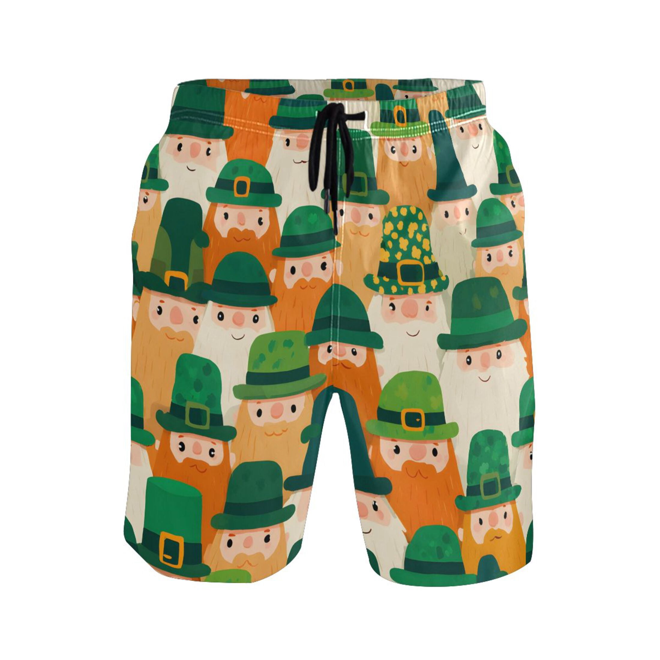 Dwarf Green Hat Pattern Mens Swim Trunks Quick Dry Board Shorts ...