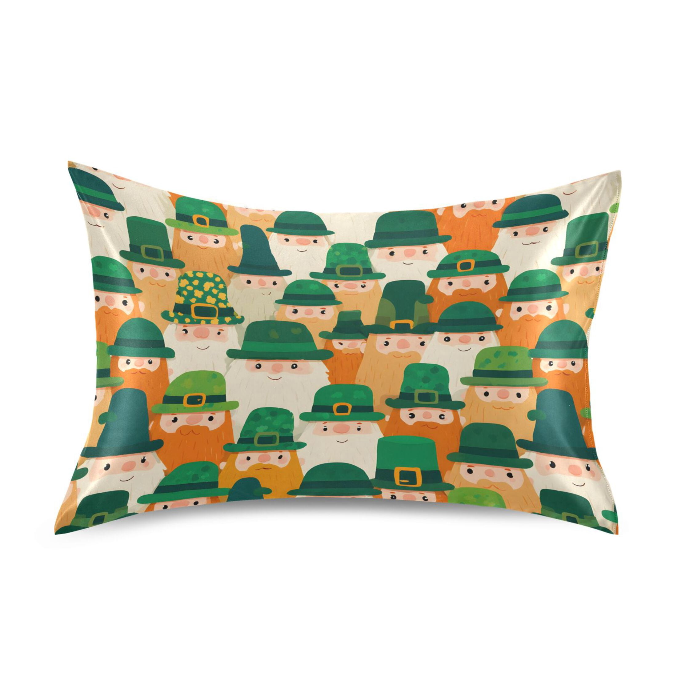 Dwarf Green Hat Pattern Standard Size Satin Pillowcase 20''x26'' Double ...