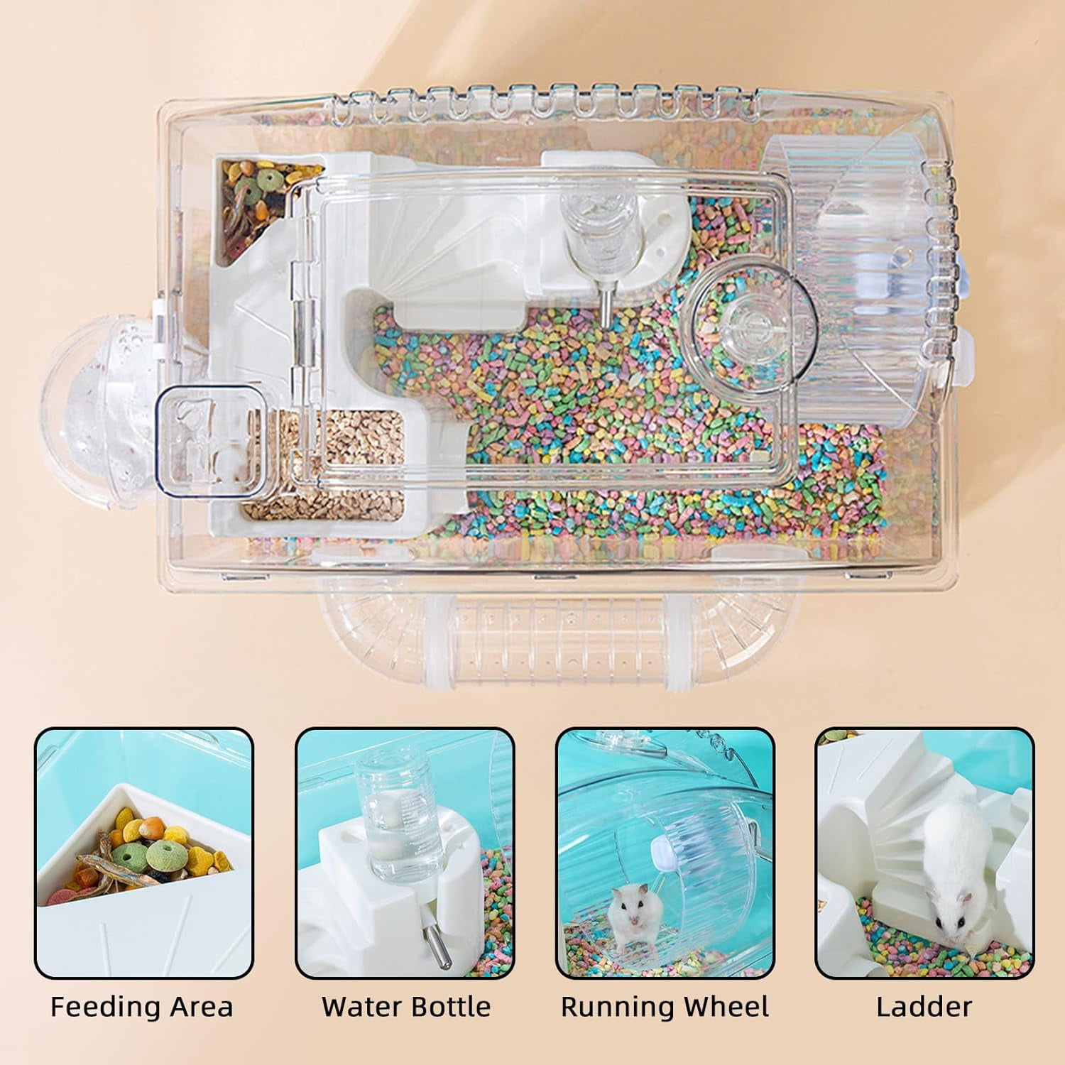 Dwarf Hamster Cage, Acrylic Rat Cage, Hamster Home Small Animal Cages ...