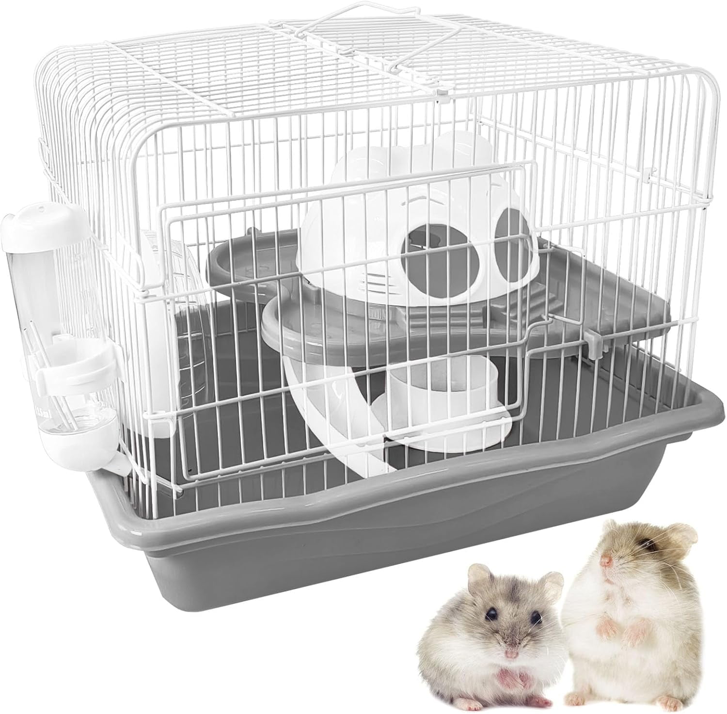 Dwarf Hamster Cage, Small Animal Cages, 2-Tier Travel Portable Mouse ...