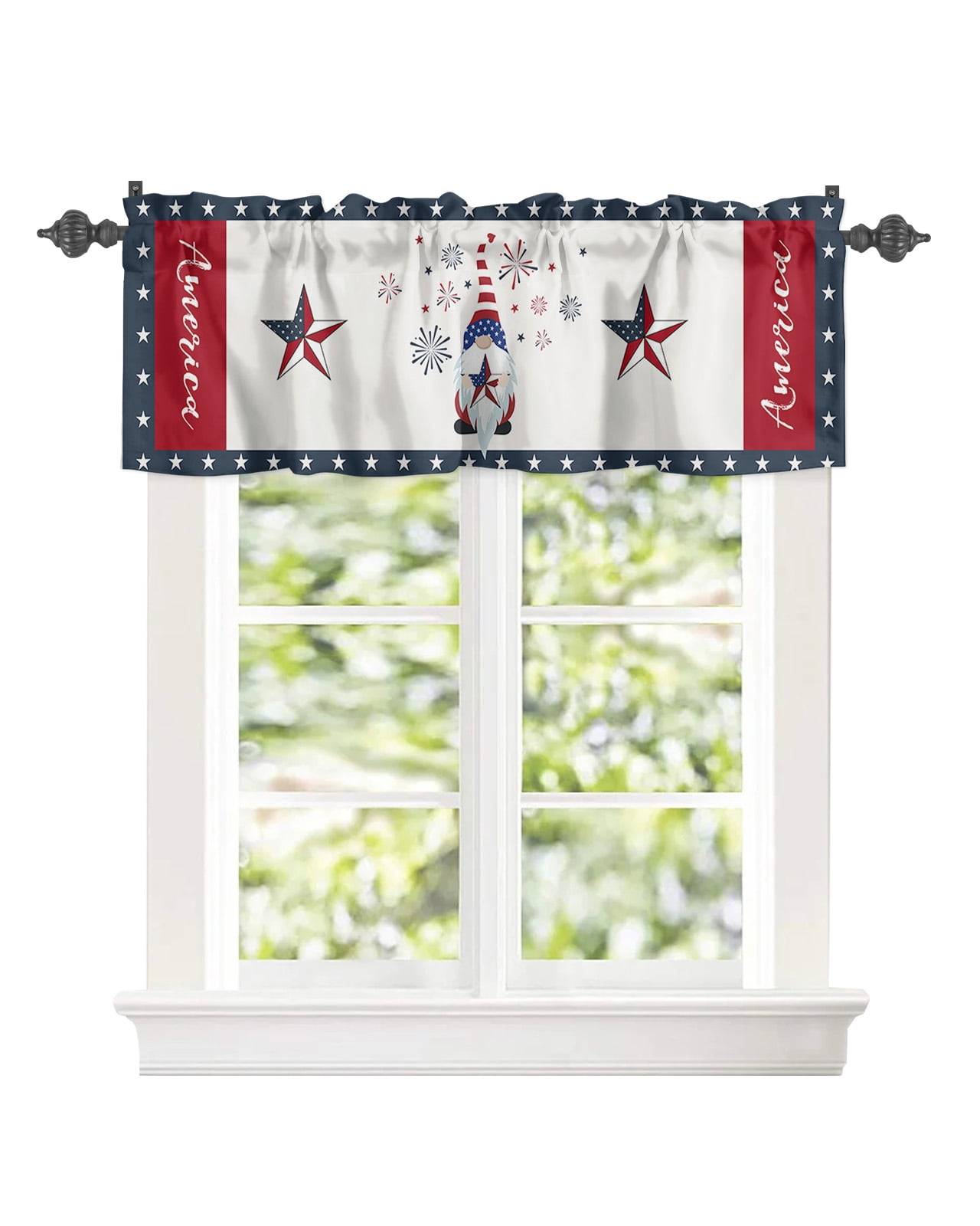 Dwarf Independence Day American Flag Star Window Treatment Panel for ...
