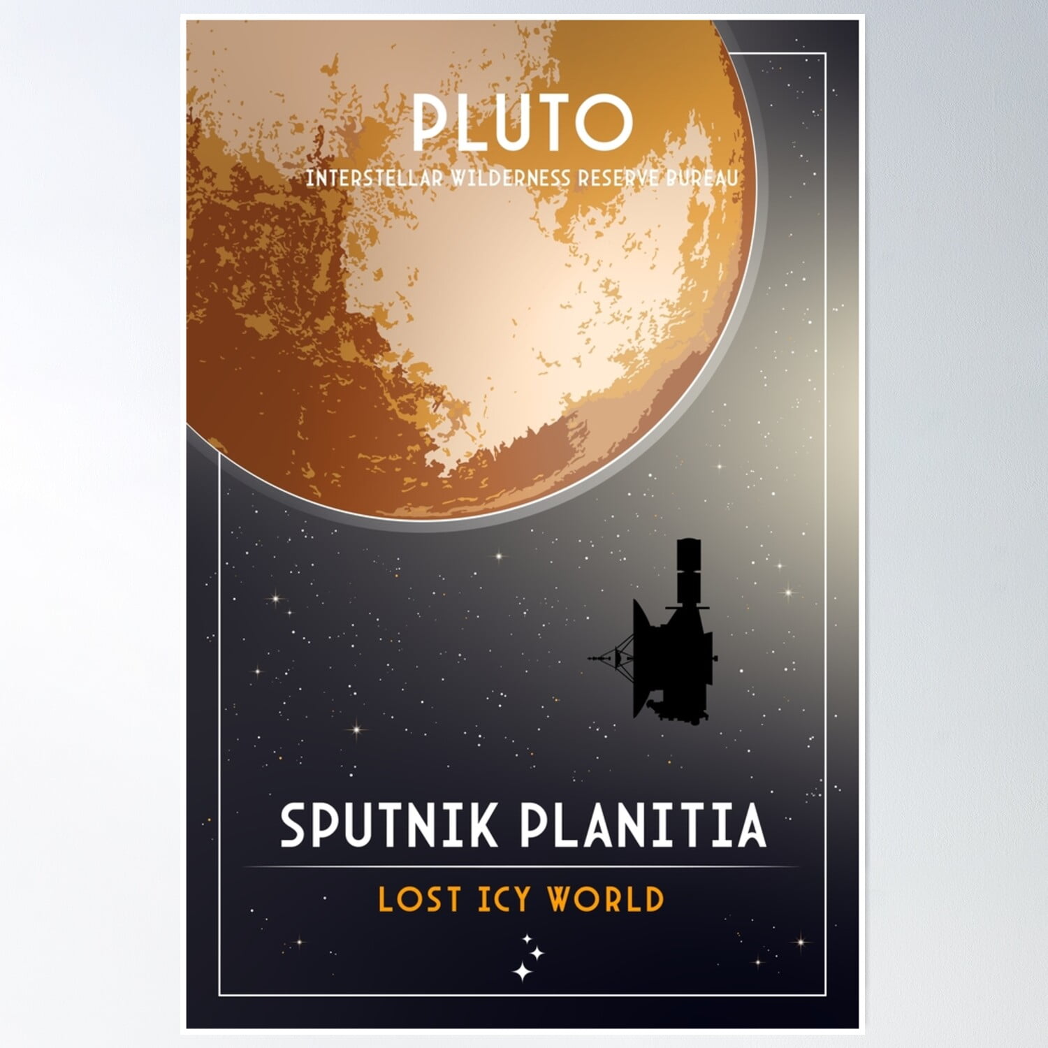 Dwarf Planet Pluto. Lost Icy World (Interstellar Wilderness Reserve Bureau Series) Poster Wall ...