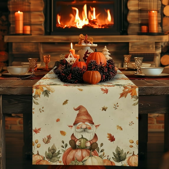 Dwarf Pumpkin Table Runner Dresser r for Kitchen Holiday Party Table ...