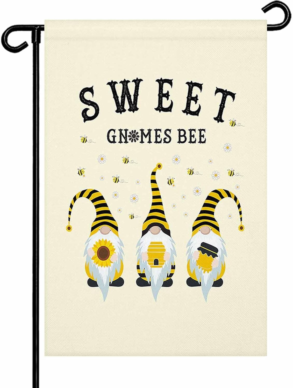 Dwarf Sweet Gnome Bee Watercolor Garden Flag 12x18 Inch Double Sided ...