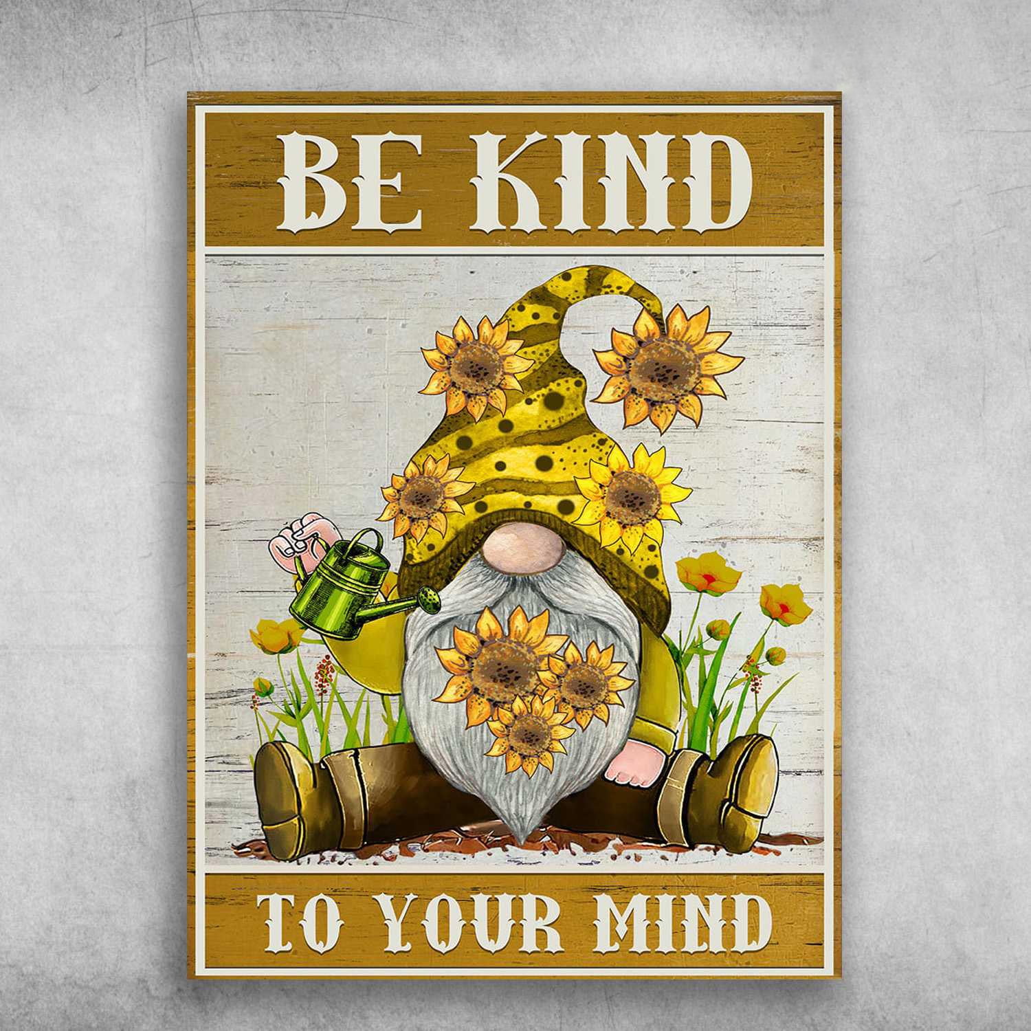 Dwarf and Flower, Gardening Poster - Be Kind To Your Mind 24 x 36 Inch ...