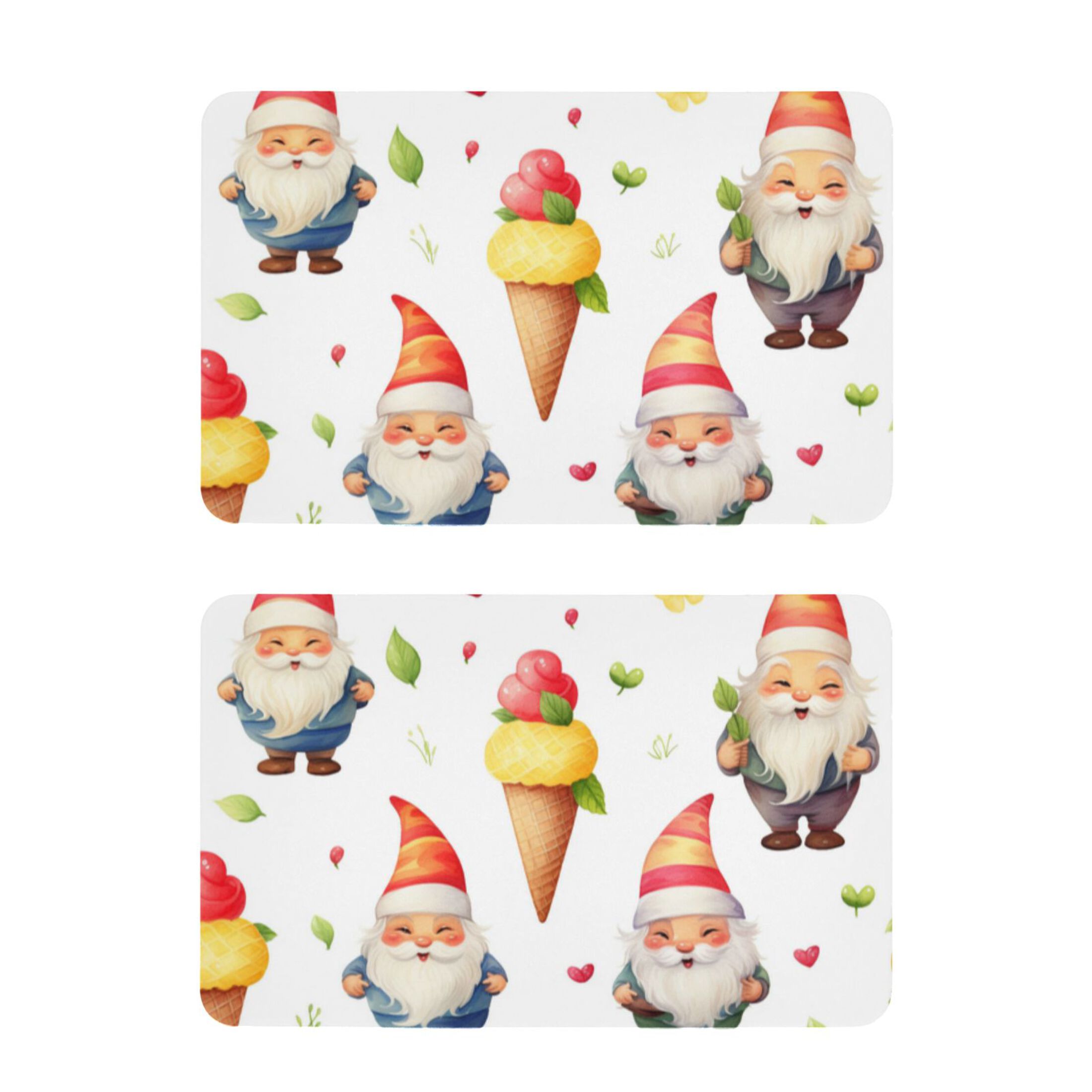 Dwarf and Ice Cream Refrigerator Magnet Stickers Square Fridge Magnetic ...