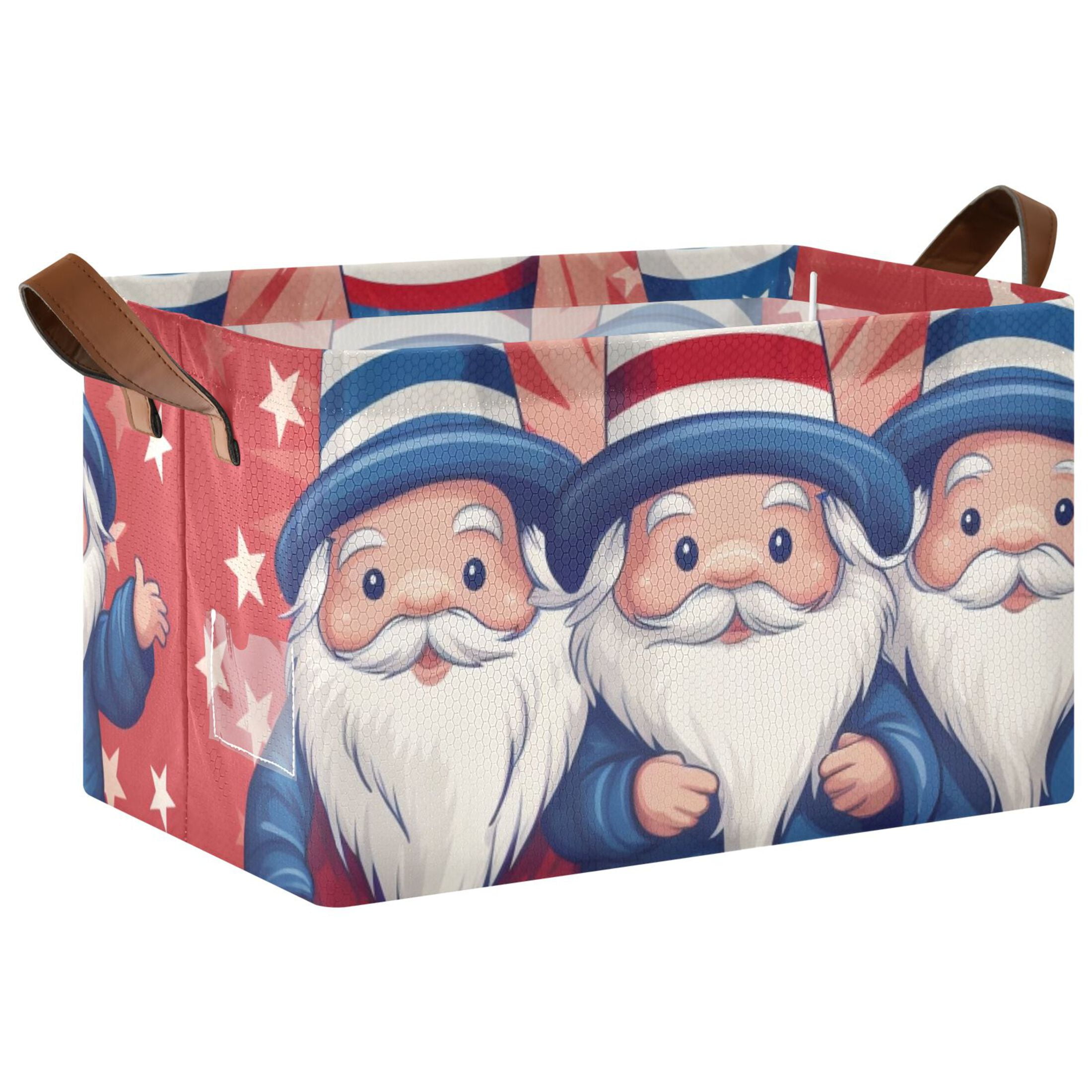 Dwarf with American Flag Hat Collapsible Storage Bins Fabric Shelf ...