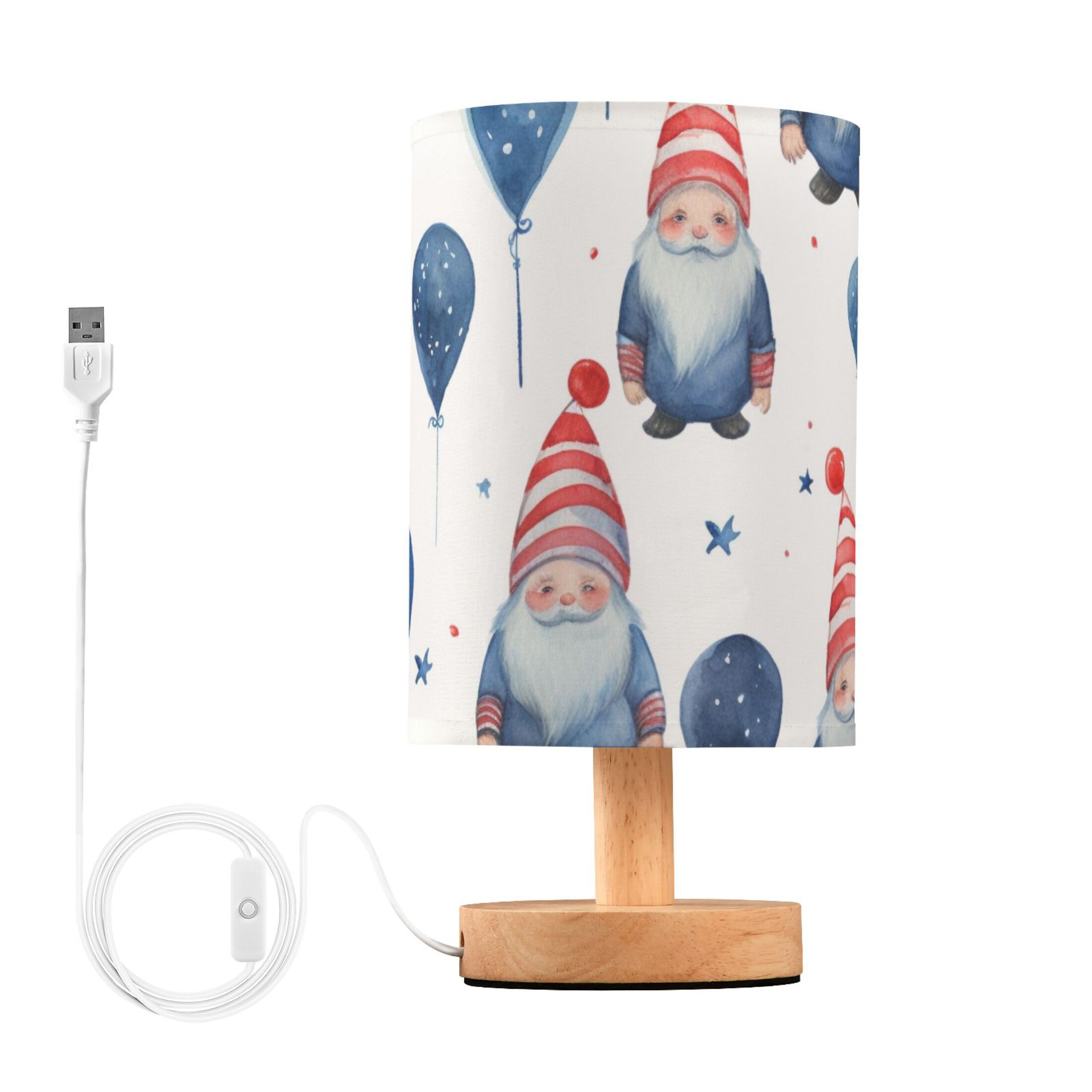 Dwarf with Hat and Balloon Bedside Desk Lamp LED Table Nightstand Lamps ...