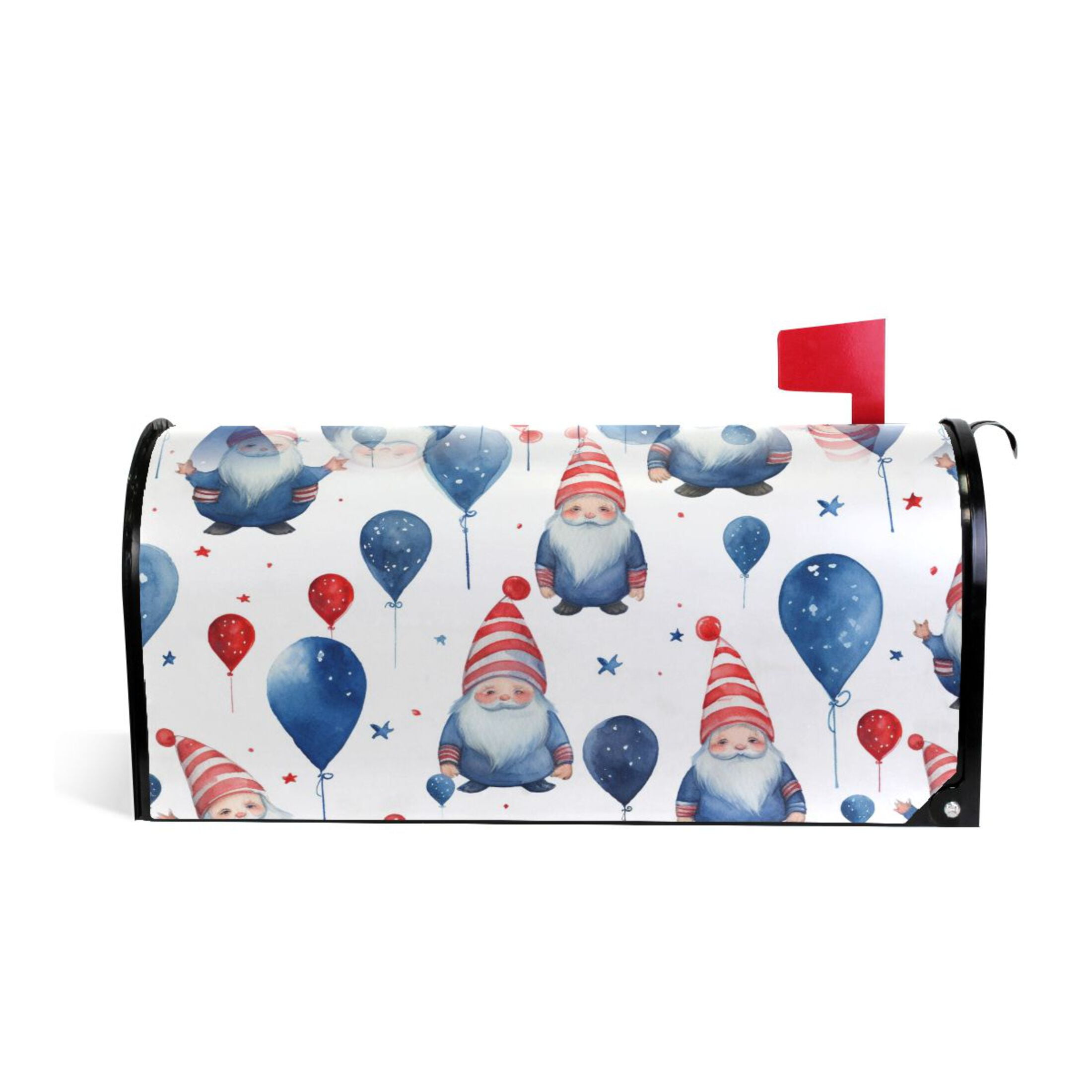 Dwarf with Hat and Balloon Mailbox Covers Magnetic Post Box Cover Wraps ...