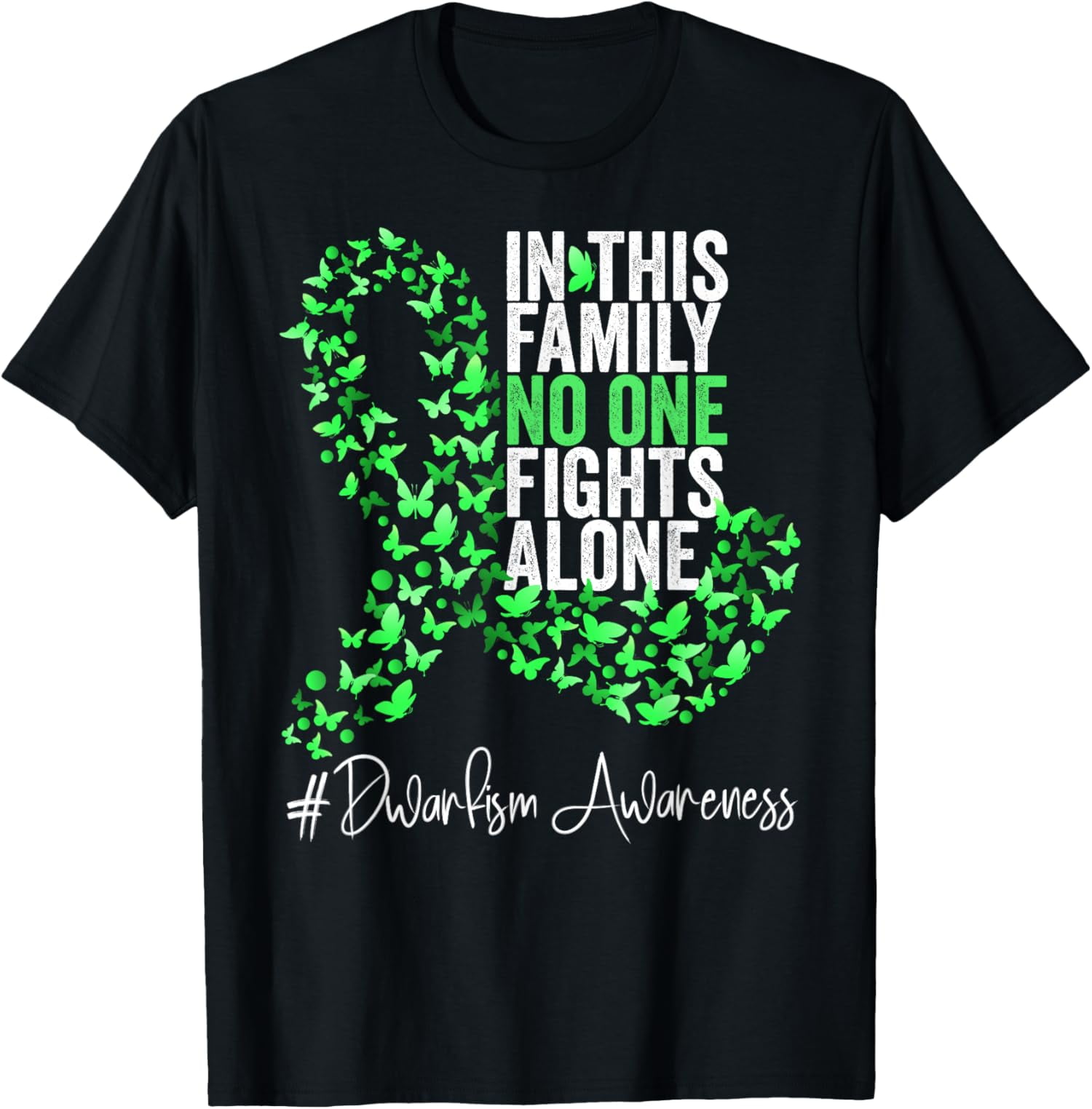 Dwarfism Awareness Month Green Ribbon Butterflies T-Shirt - Walmart.com