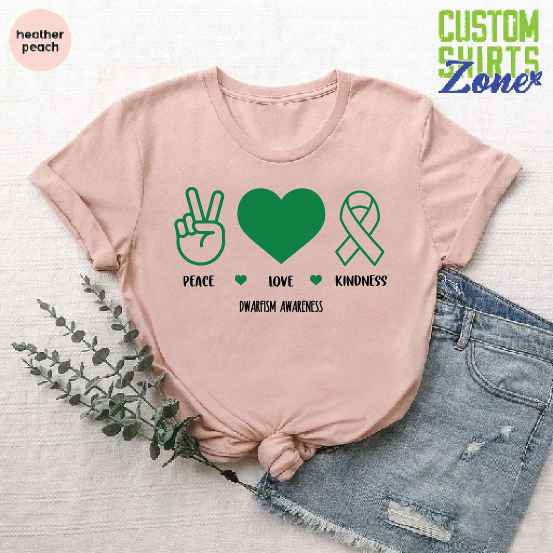 Dwarfism Awareness Shirt, Peace Love Kindness Shirt, Dwarfism Support ...