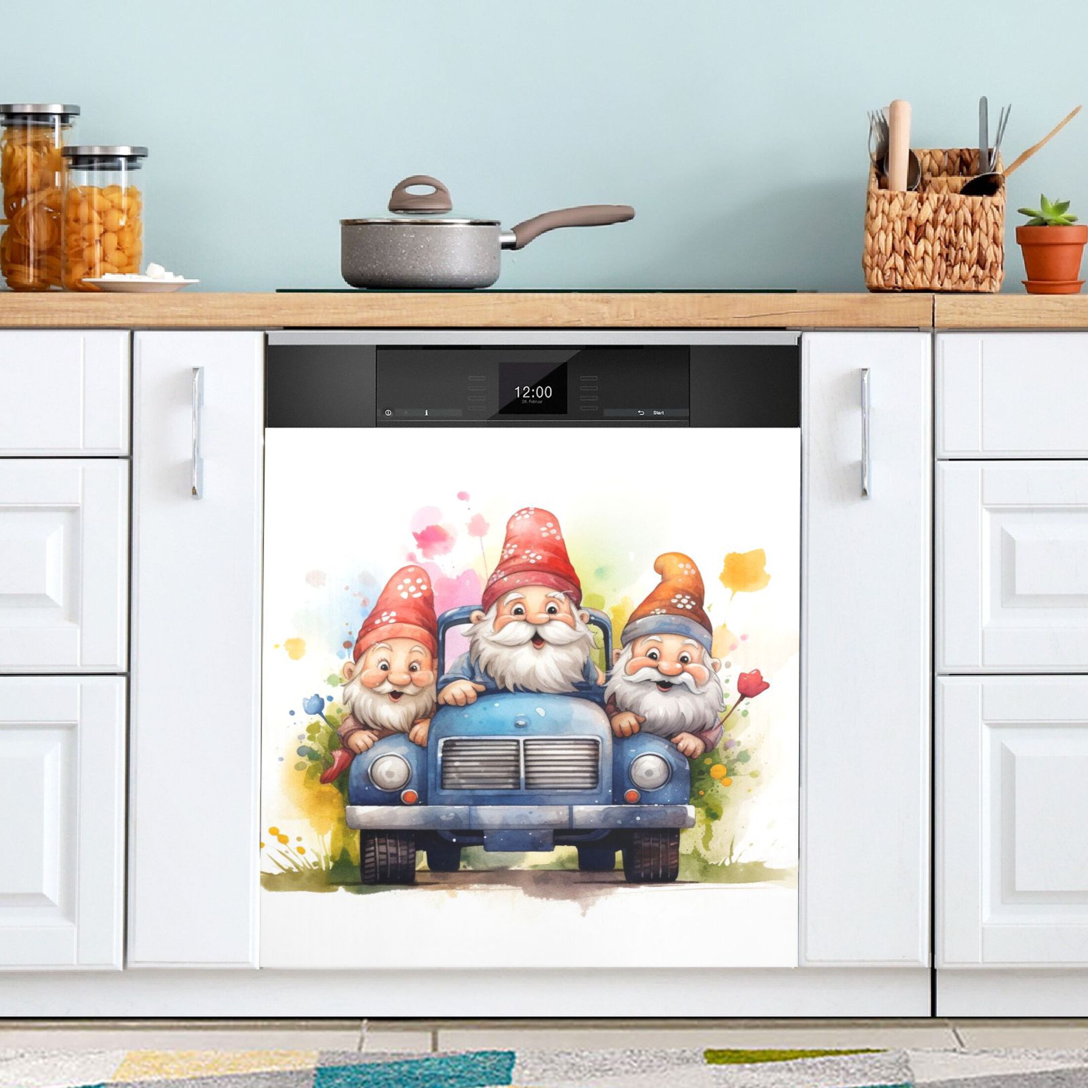Dwarfs Driving Car Magnetic Dishwasher Covers Refrigerator Magnet ...