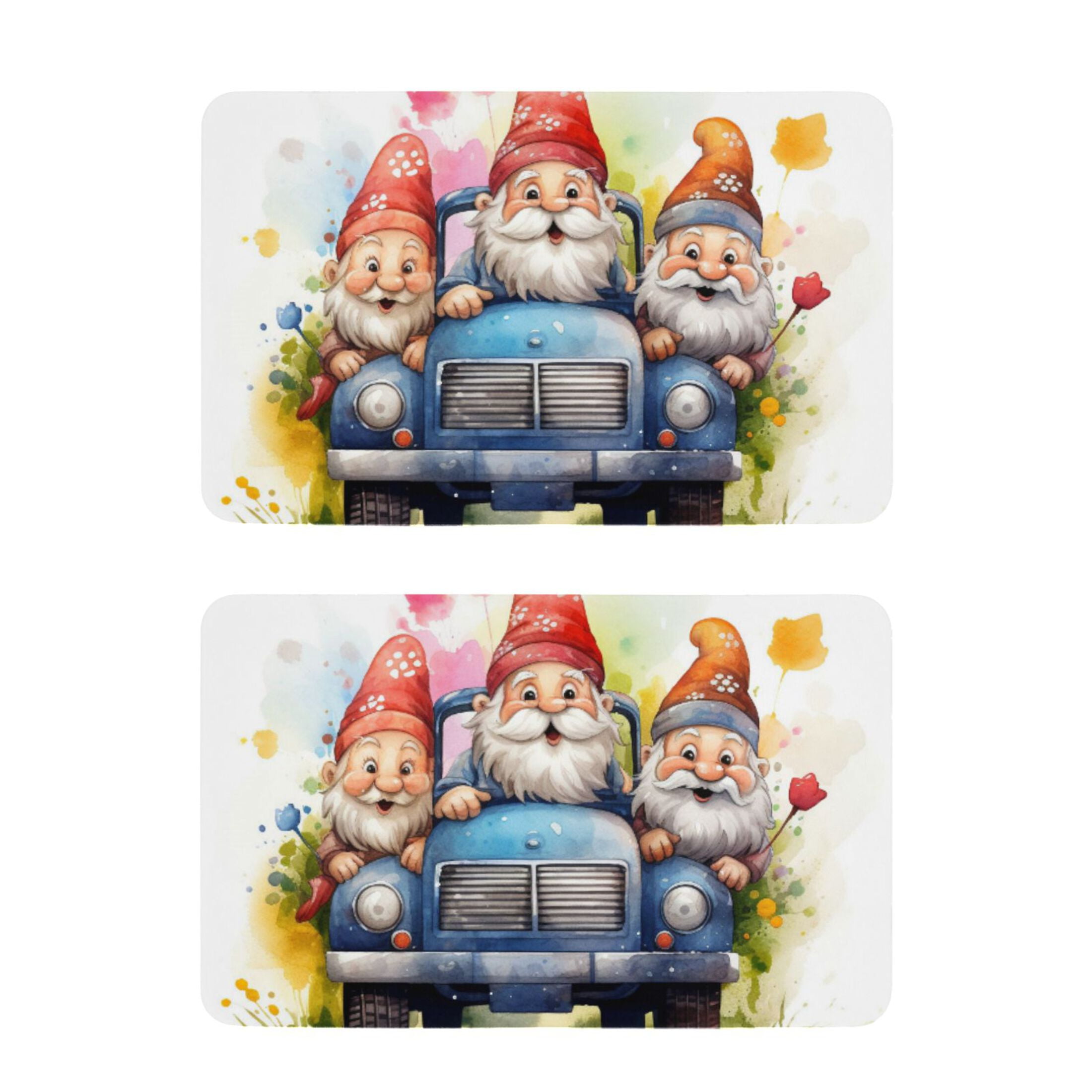 Dwarfs Driving Car Refrigerator Magnet Stickers Square Fridge Magnetic ...