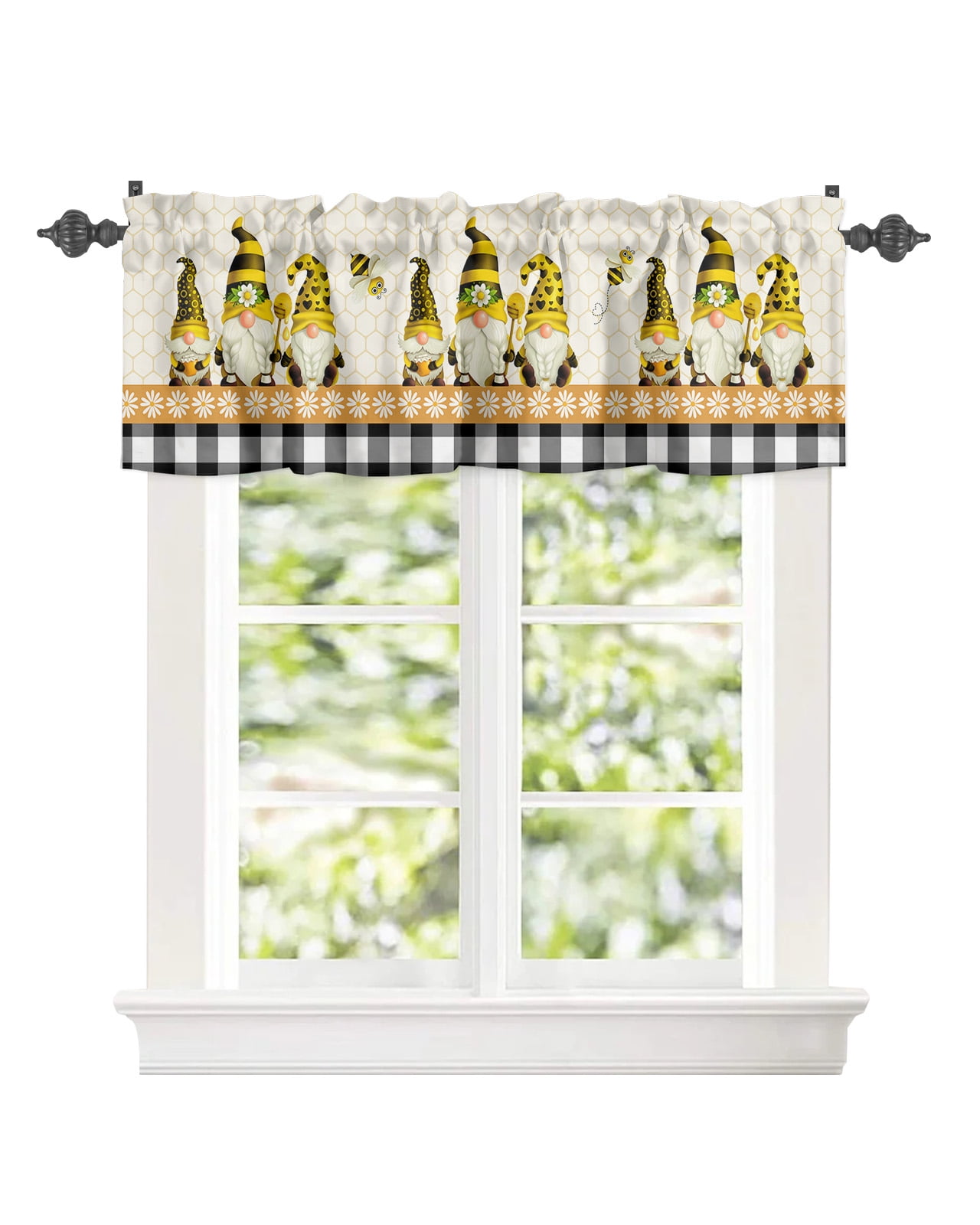 Dwarfs Summer Daisy Bumble Bee Window Treatment Panel for Living Room ...