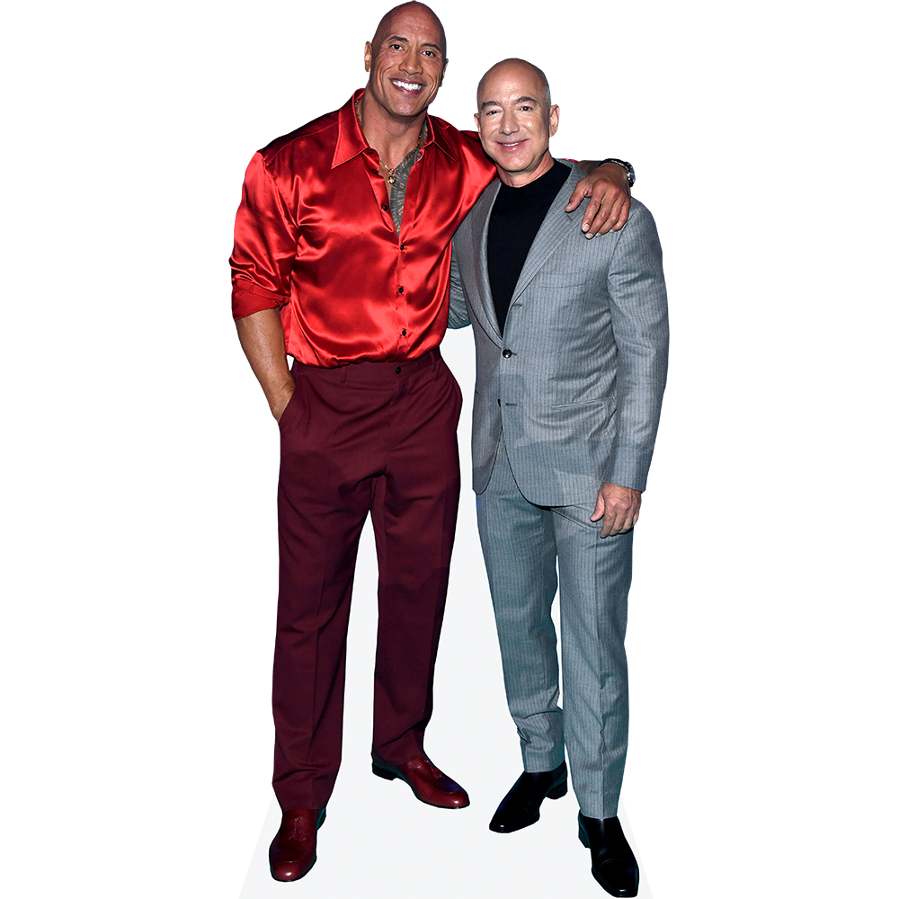 Dwayne Johnson And Jeff Bezos (Duo) Mini Celebrity Cutout Standee ...