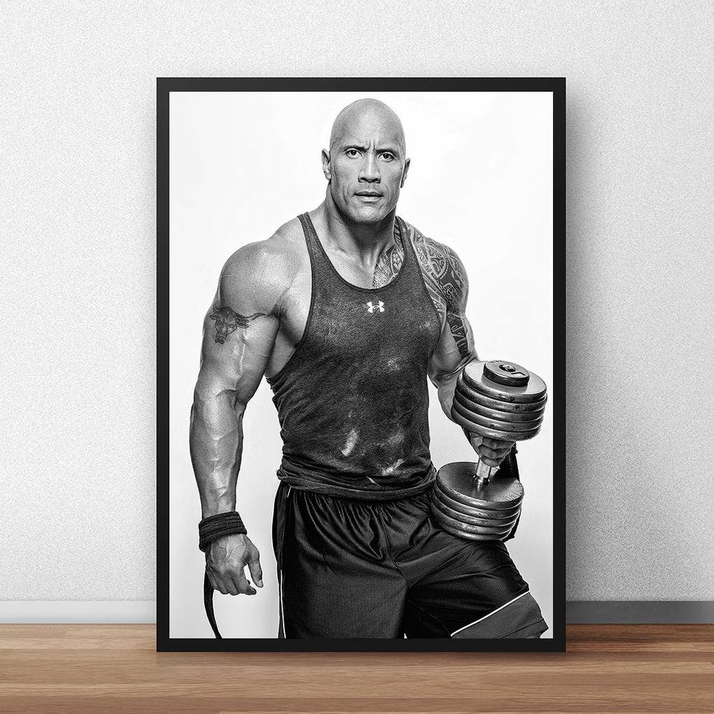 Dwayne Johnson, Canvas, Wall Art Canvas Painting Living Room Bedroom ...