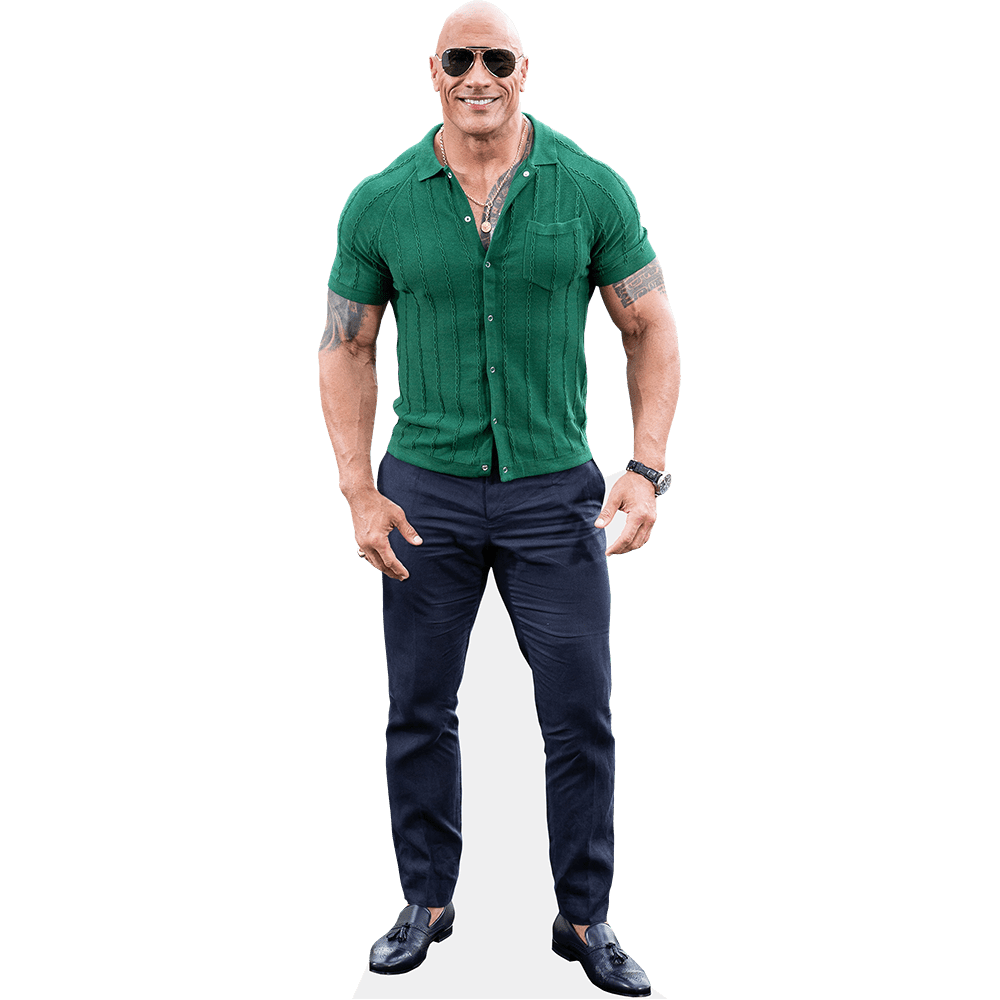 Dwayne 'The Rock' Johnson (Green Top) Lifesize Cardboard Cutout Standee ...