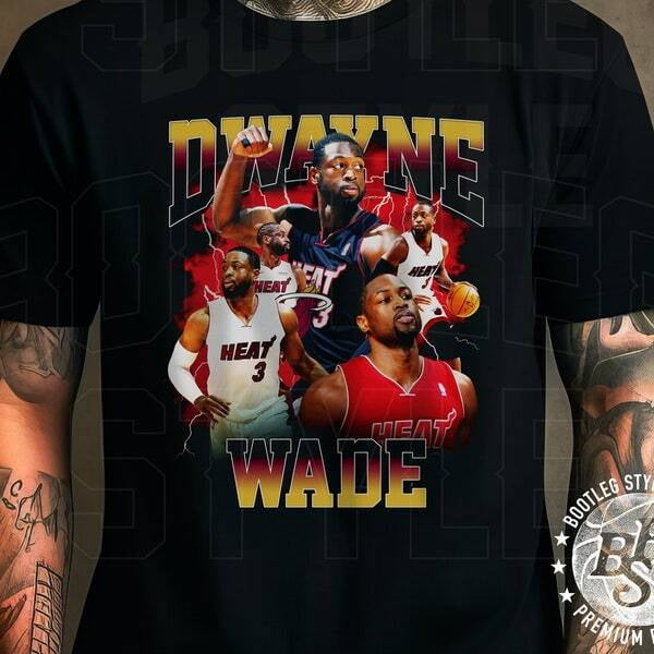 Dwayne Wade 90s bootleg shirt Dwayne Wade vintage basketball t-shirt ...