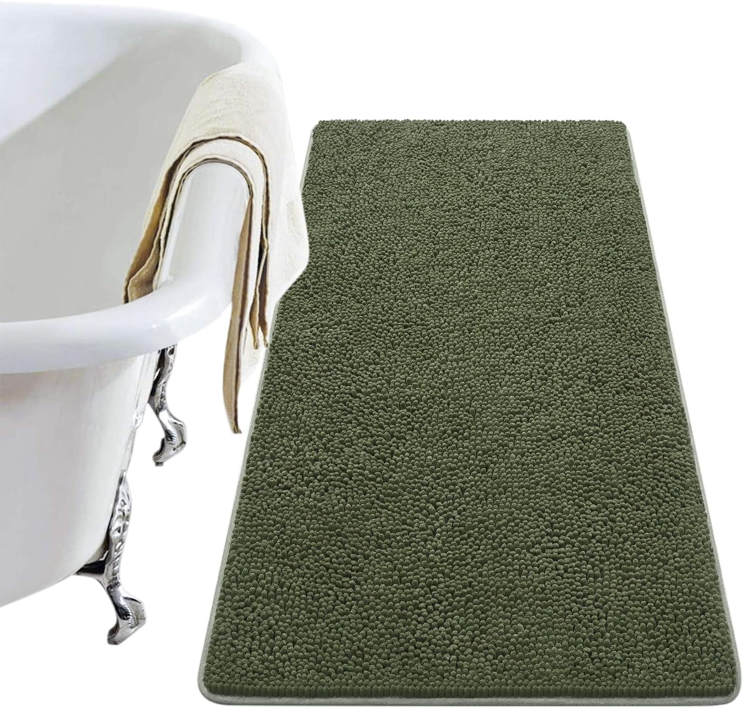 DweIke Chenille Bathroom Mats With Non-Slip Backing Machine Washable ...