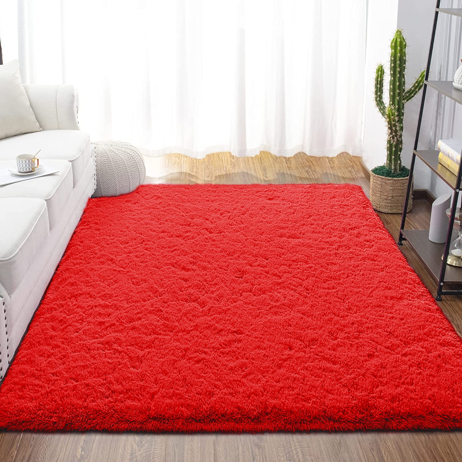 Dwelke Fluffy Shag Area Rugs Soft Fuzzy Shaggy Rugs for Girls Bedroom ...