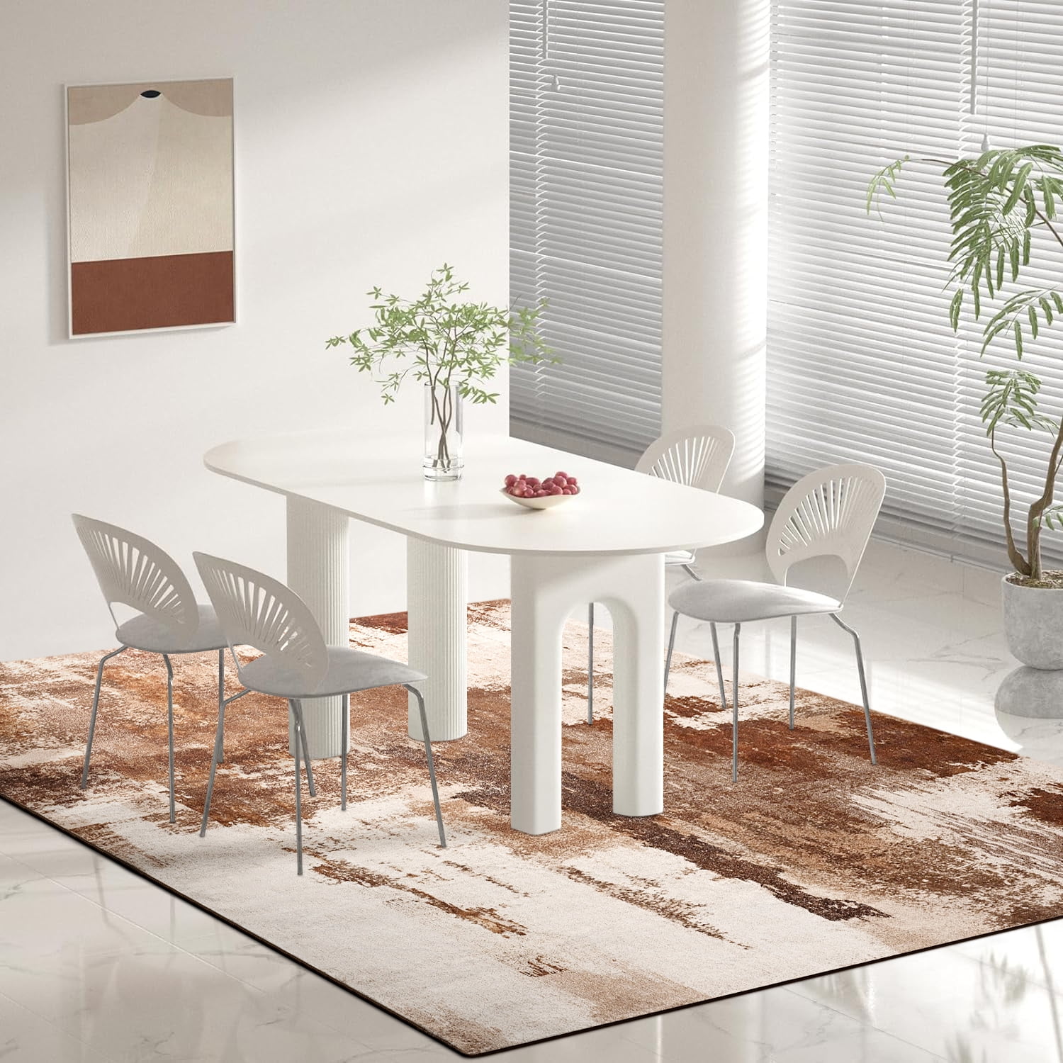 Dwelke Washable Area Rugs Non-Slip Modern Abstract Soft for Living Room ...