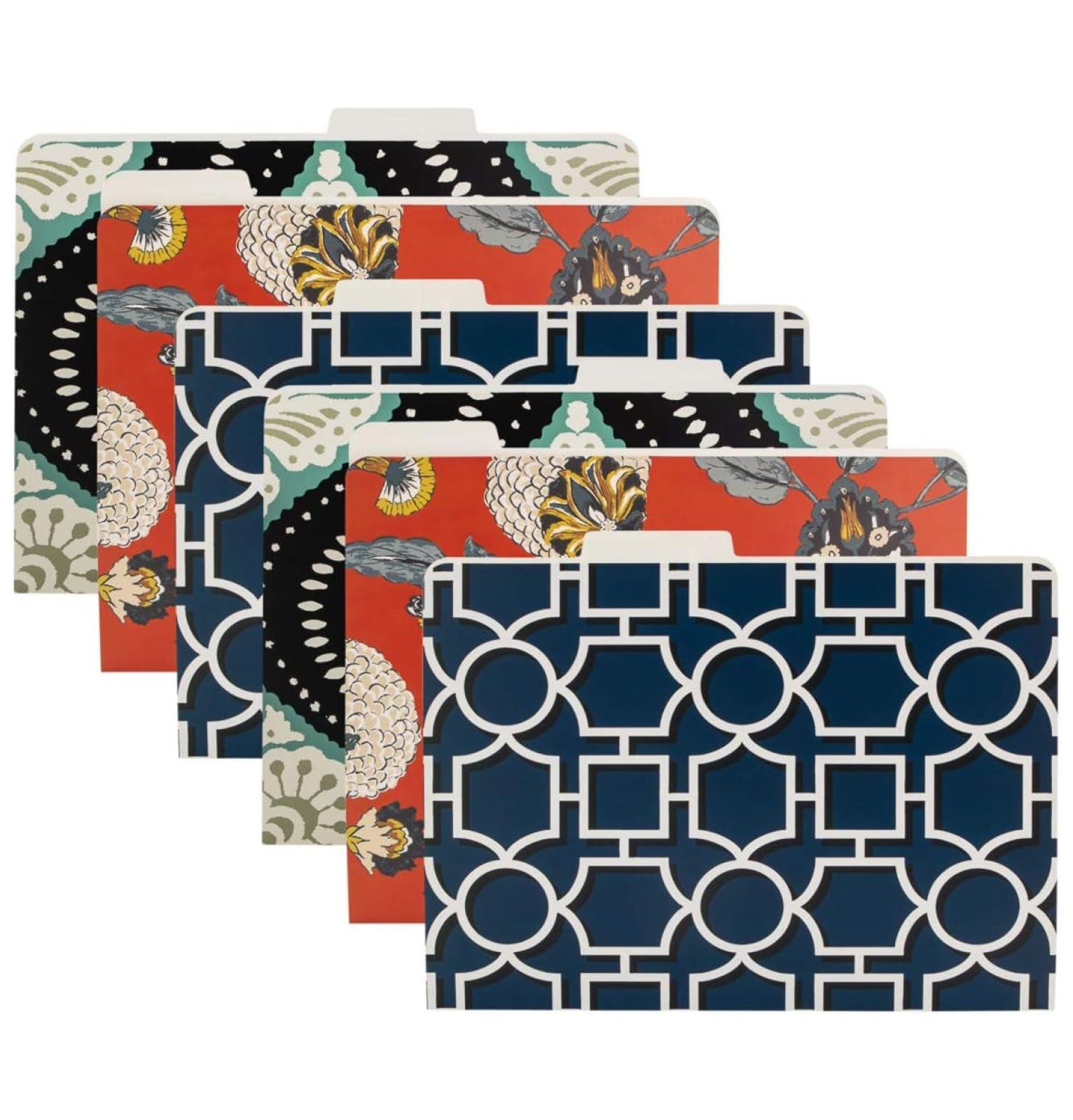 Dwell Studio (6 Pack) Decorative File Folders Letter Size Colored ...