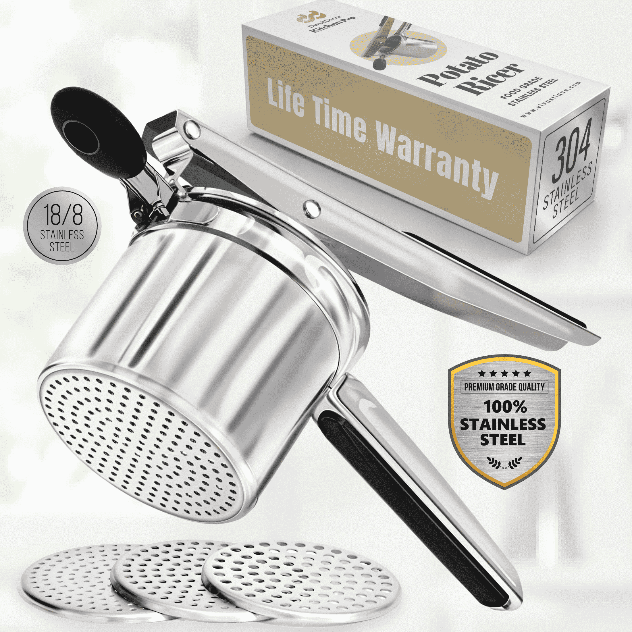 DwellDecor Potato Ricer Premium Grade Stainless Steel - Walmart.com