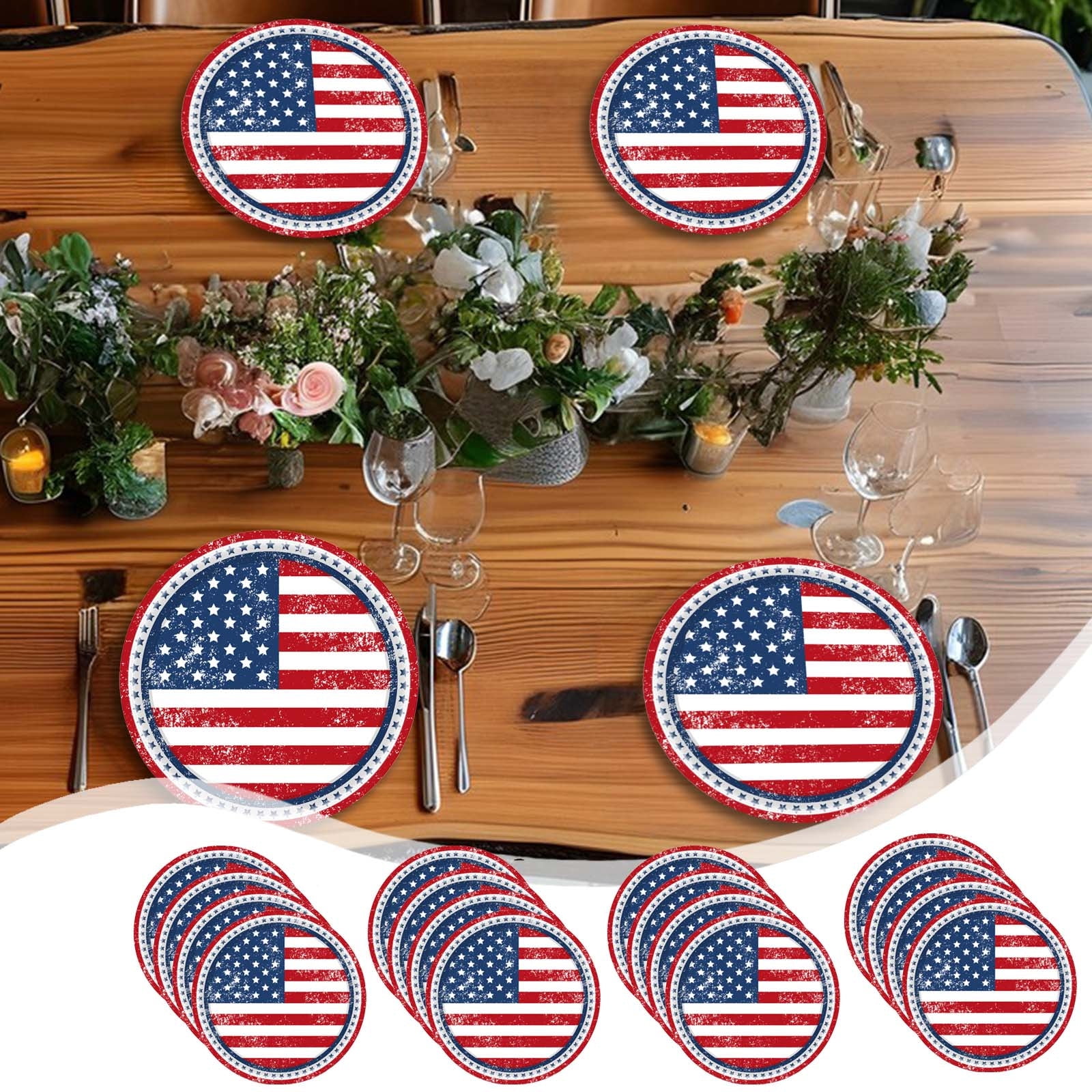 DwellJoy 20-Pc Patriotic Party Kit - 4th of July, Memorial Day ...