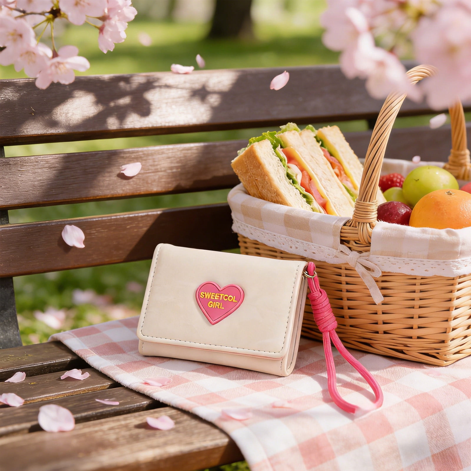 DwellJoy Cute PU Leather Wallet with Magnetic Closure, Slim Card Holder ...