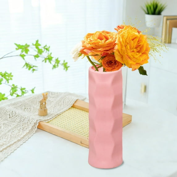 DwellJoy Decorative Vase for Dried and Fresh Flowers, Plastic Rattan ...