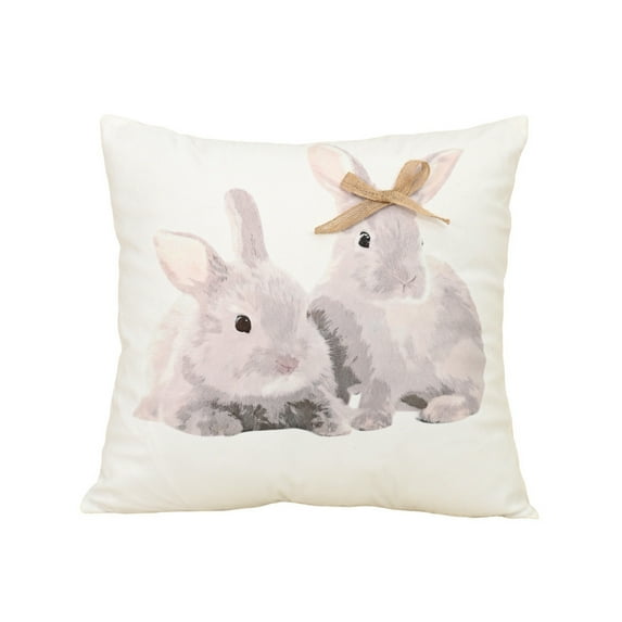 DwellJoy Easter Rabbit Pillow Cover, Polyester Decorative Cushion Cover ...