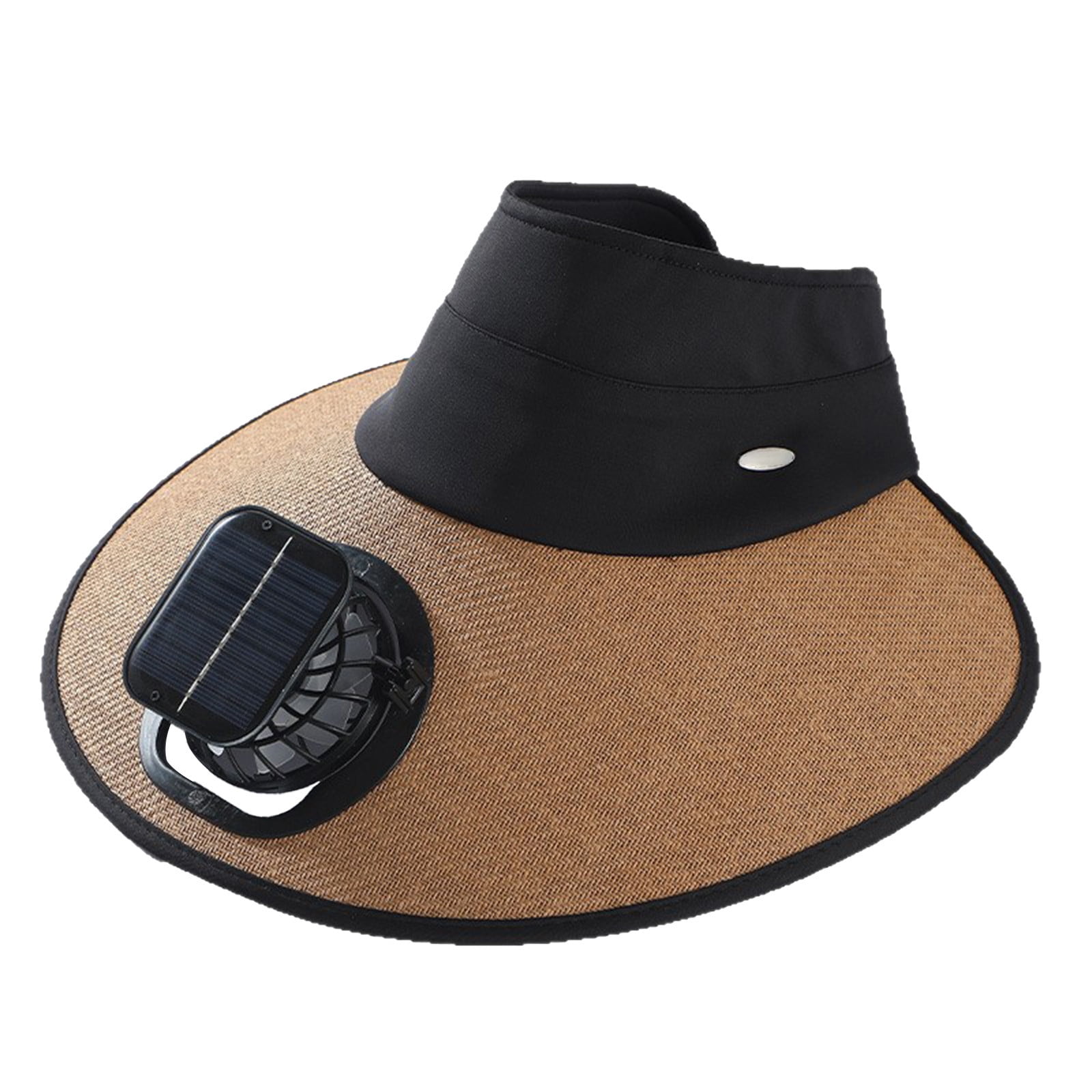 DwellJoy Eco-Friendly Solar-Powered Cooling Hat for Adults - Wide Brim Sunshade Cap with Built ...