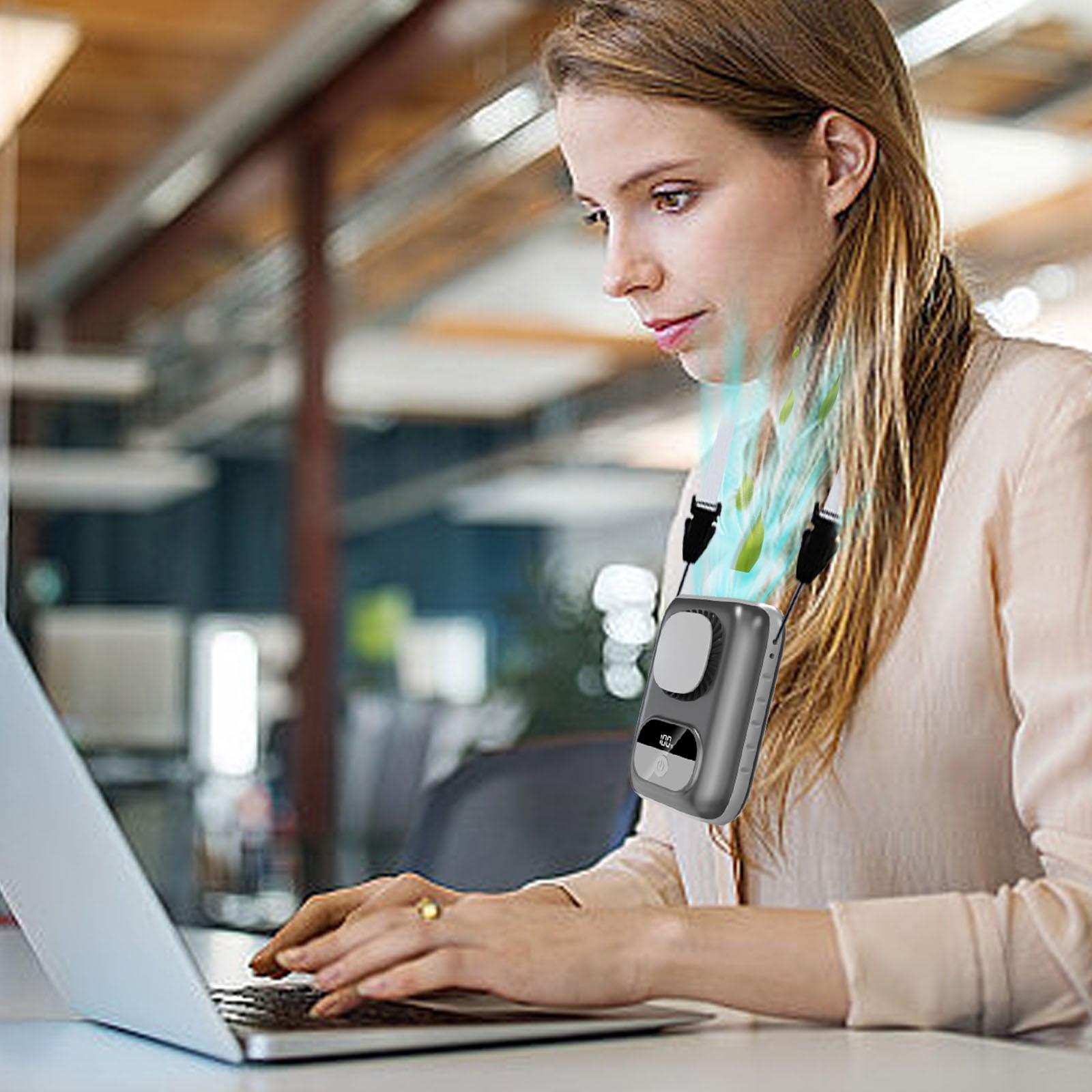 DwellJoy Rechargeable 4000mAh Portable Waist Fan - 7-Blade Brushless ...