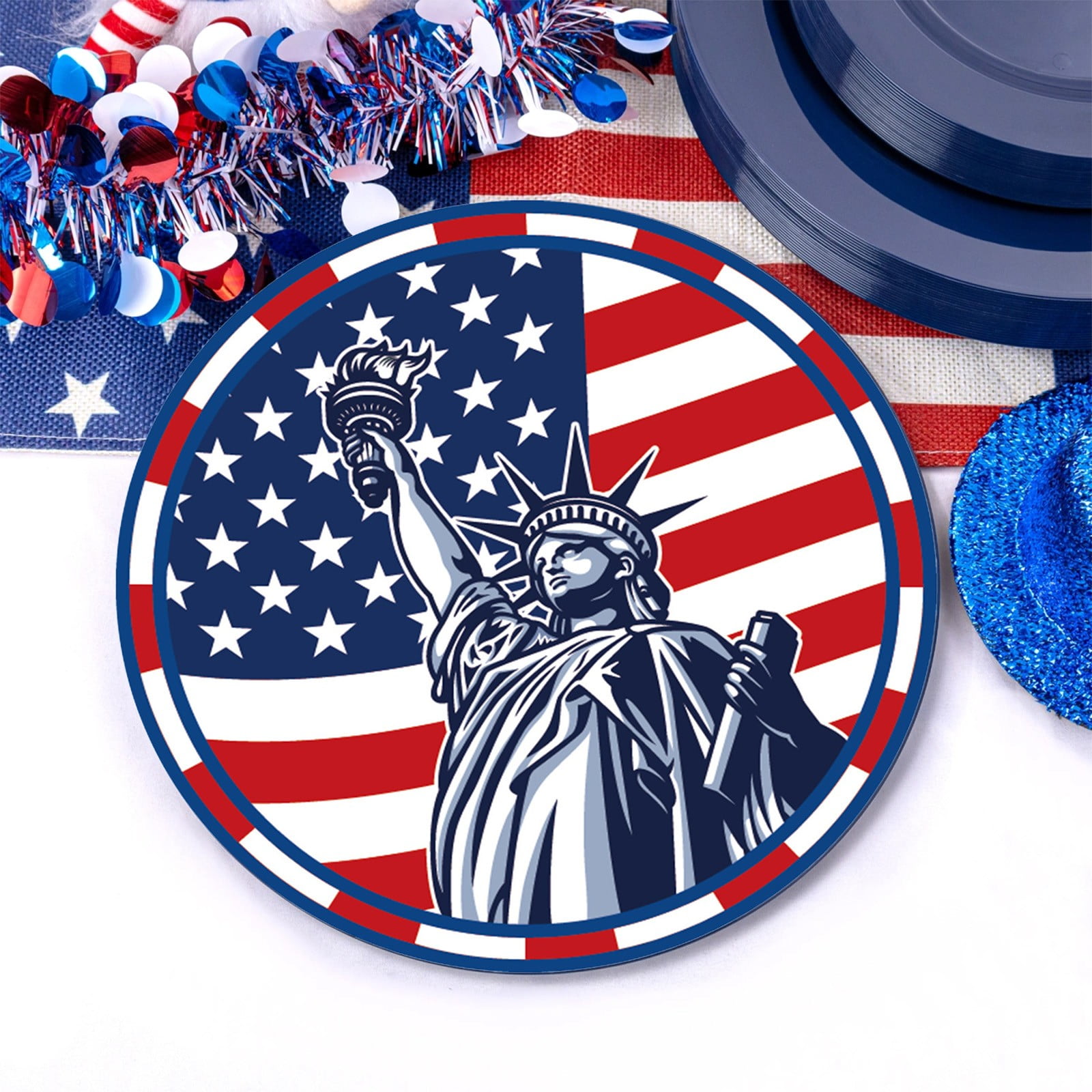 DwellJoy Red White & Blue Patriotic Party Kit - 4th of July Memorial ...