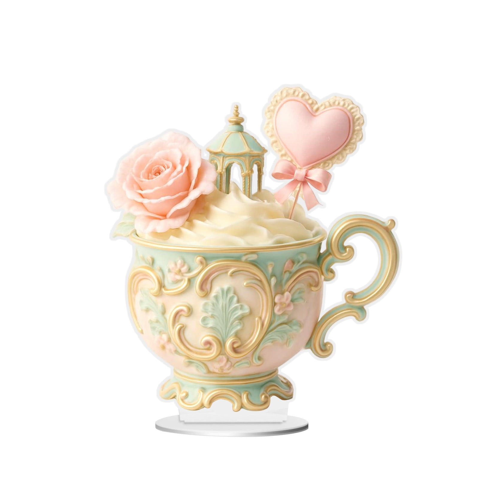 DwellJoy Romantic Heart-Shaped Ceramic Tea Cup and Saucer Gift Set for ...