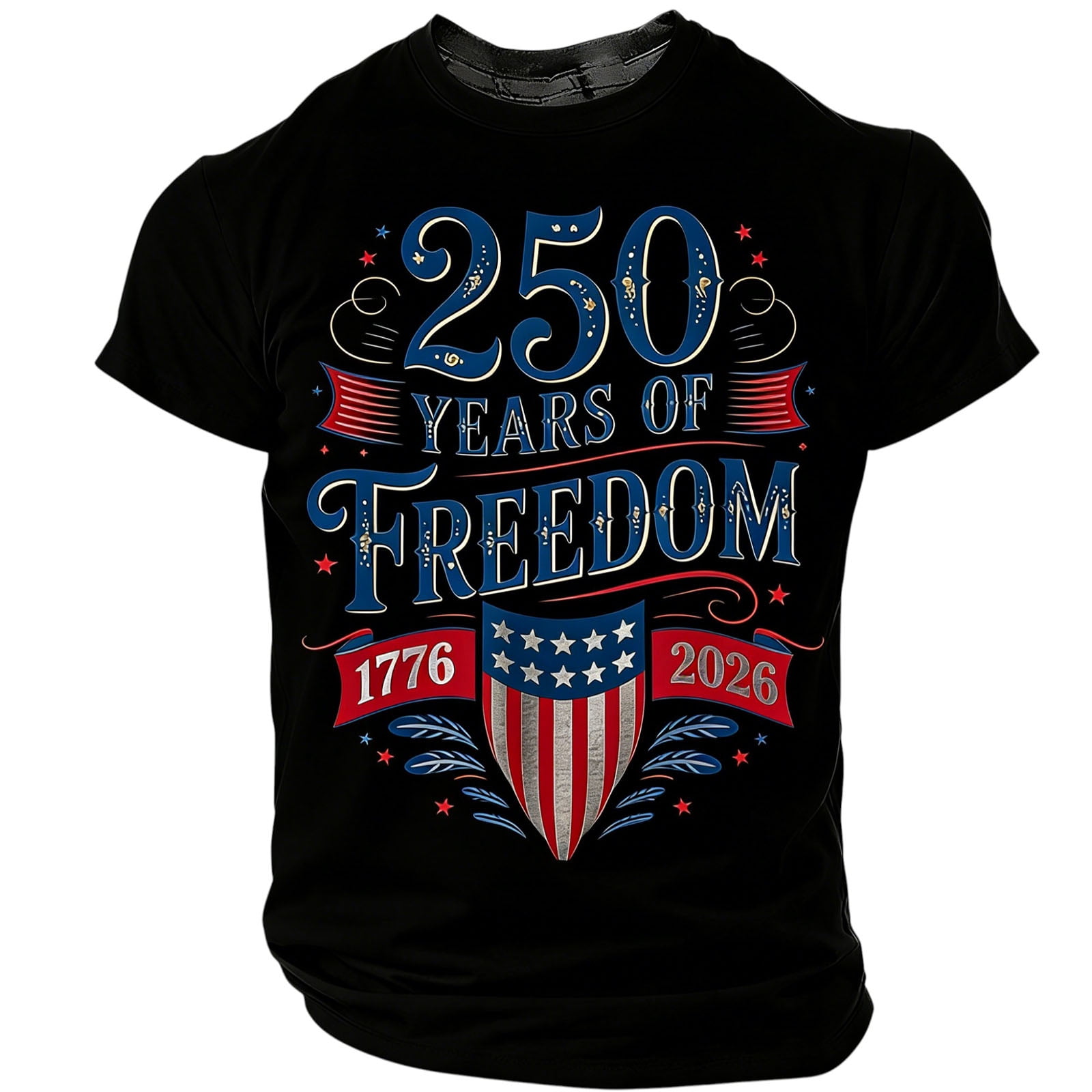 Dwelliawo 250th Anniversary Usa Shirt Men Crewneck Short Sleeve Outfit ...
