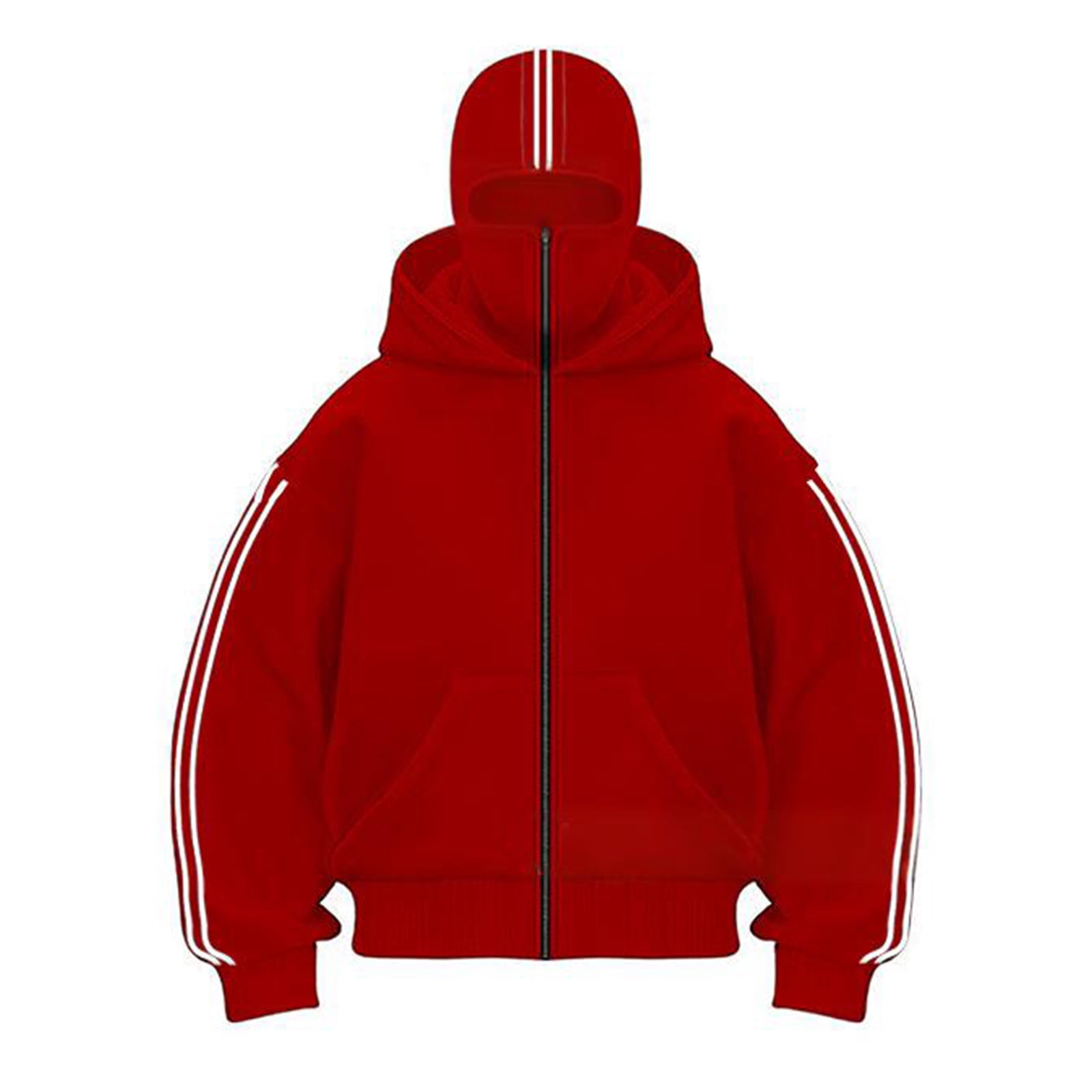 Dwelliawo Balaclava Jacket for Men Warm Face Fashion Double Layered ...
