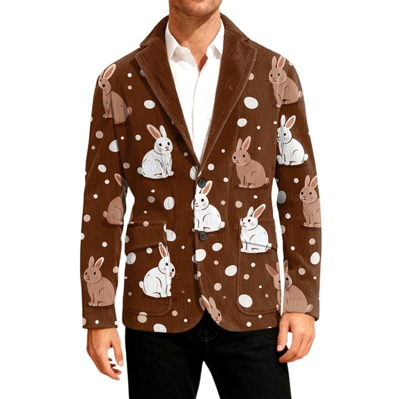 Dwelliawo Easter Corduroy Blazer Men Tweed Sport Long Sleeve Suit ...