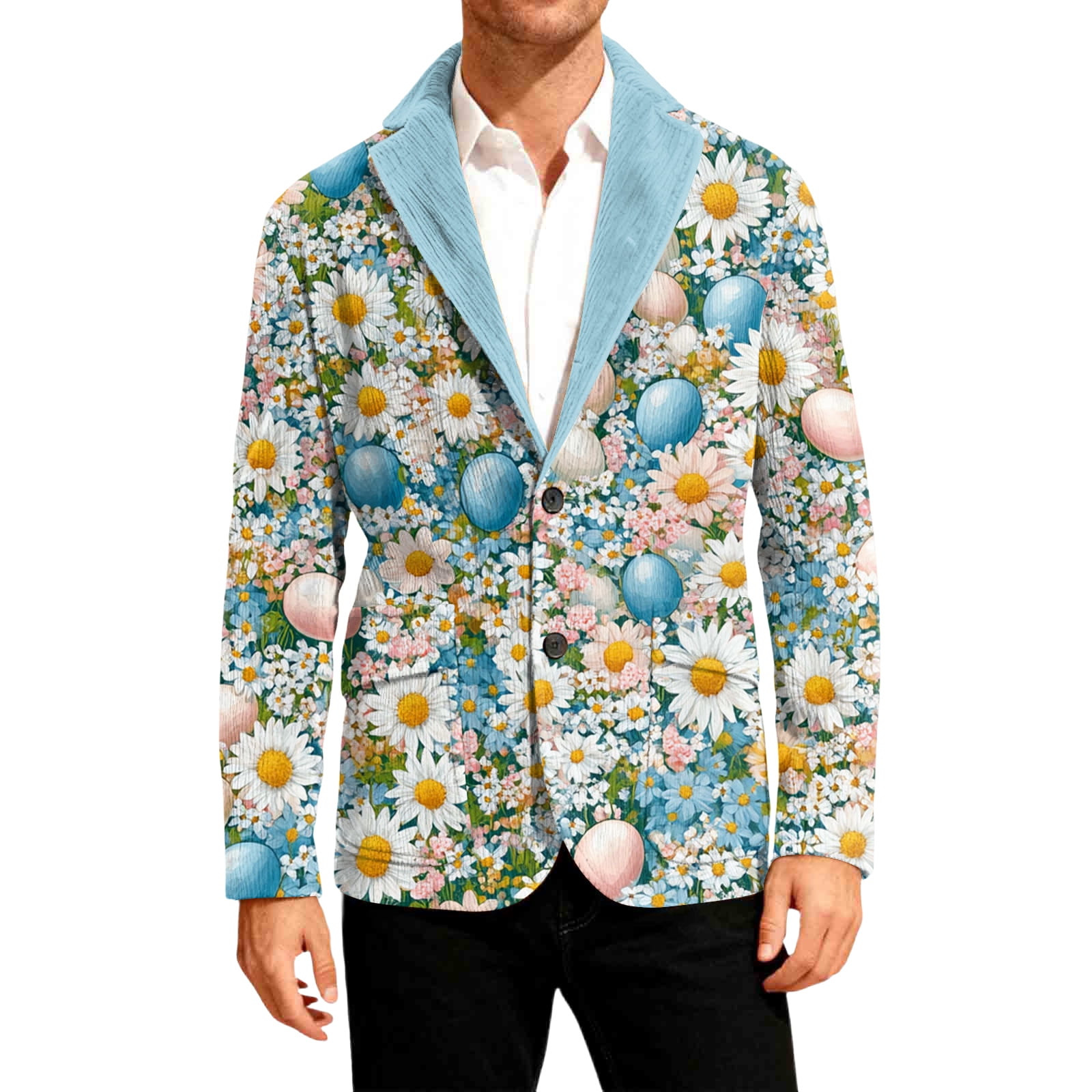 Dwelliawo Easter Mens Corduroy Blazer Tweed Sport Long Sleeve Suit ...