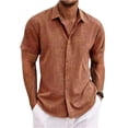 Dwelliawo Linen Shirt for Men Lightweight Fashion Dress Shirt Short ...