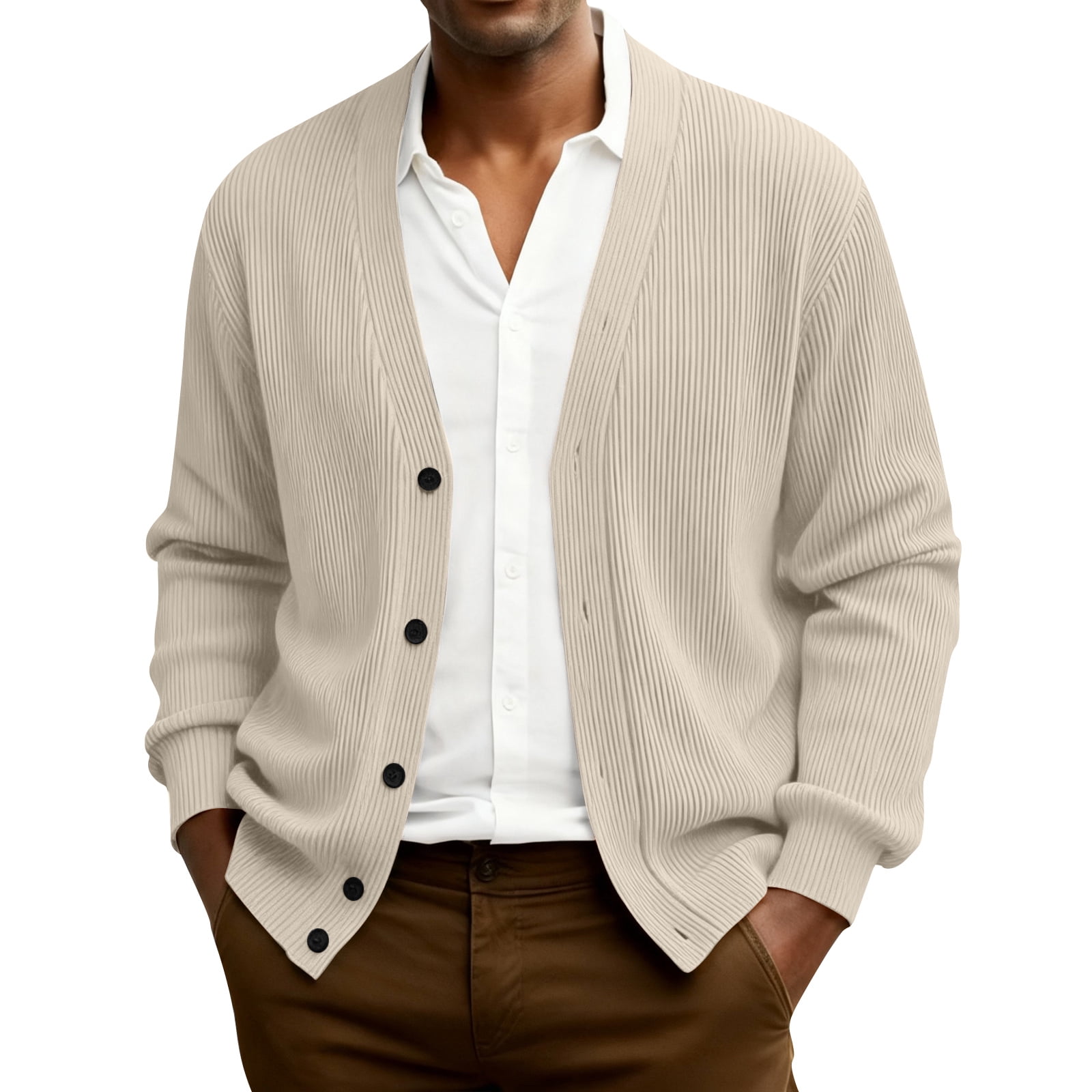 Dwelliawo Men's Cardigan Sweaters Long Slevee Lightweight Sweater V ...