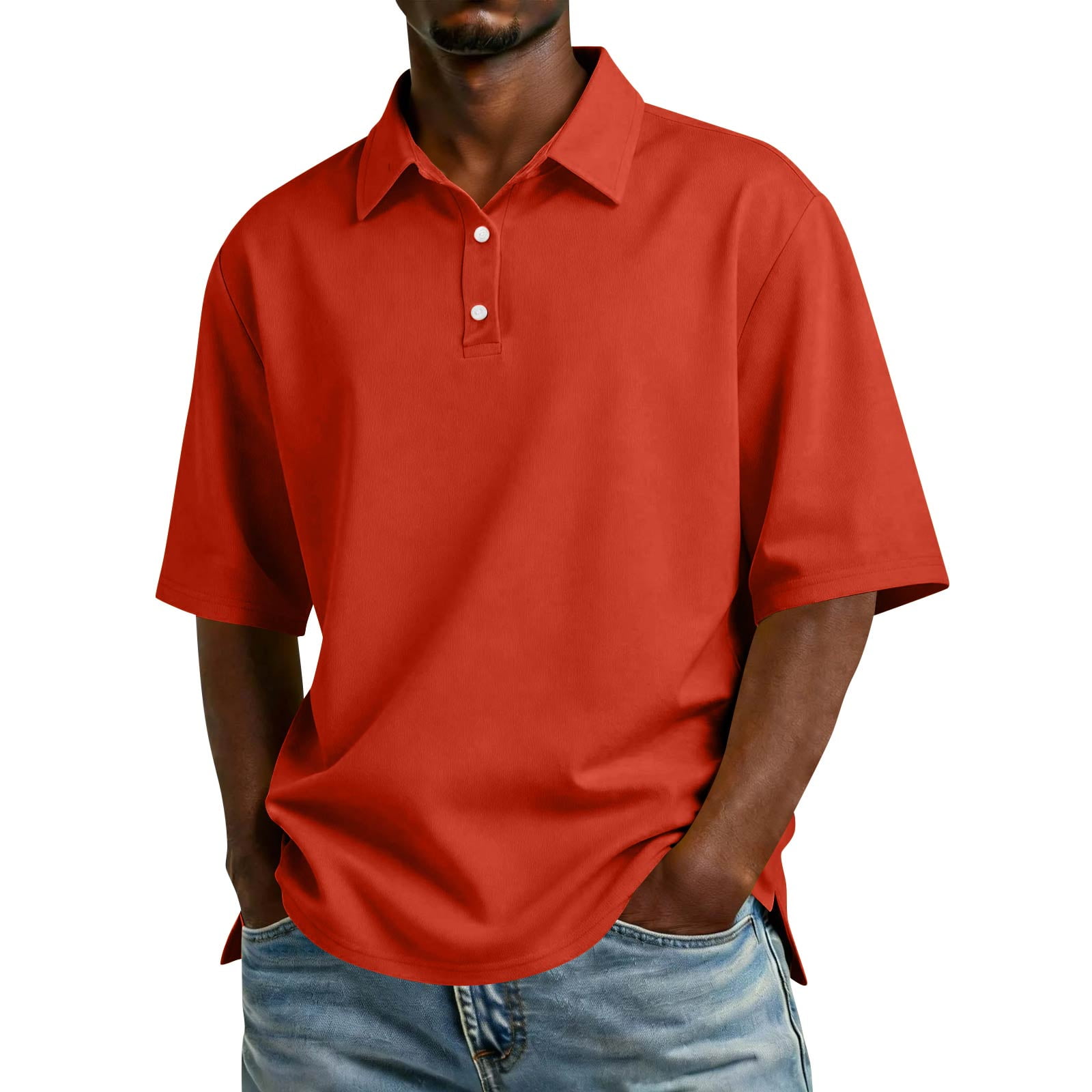 Dwelliawo Men's Casual Polo Shirts Casual Collar Stylish Work Tee ...