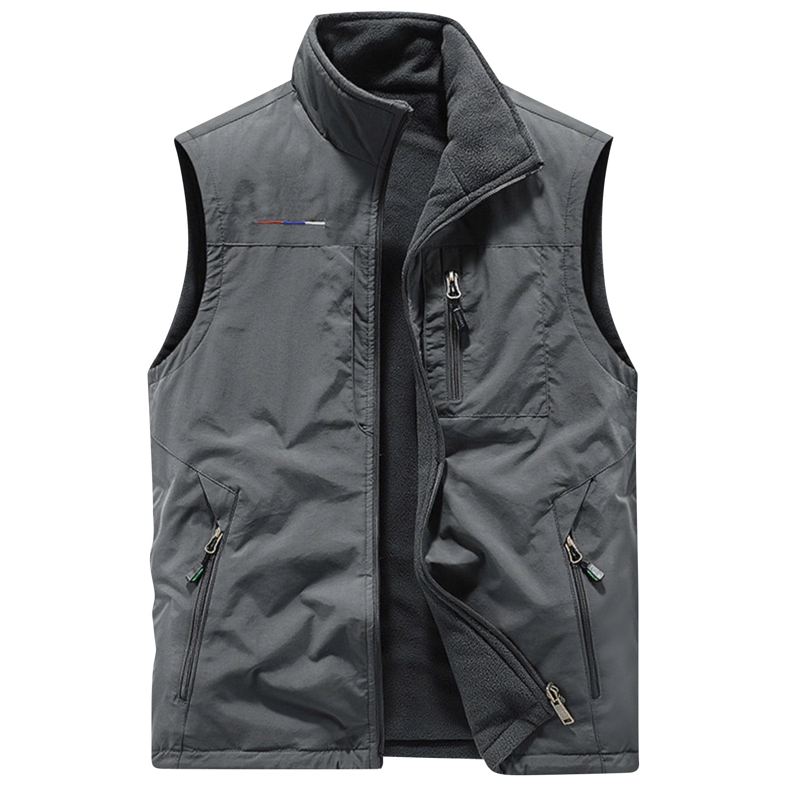 Dwelliawo Men's Casual Vest Outdoor Work Fishing Multi Pocket Vests ...