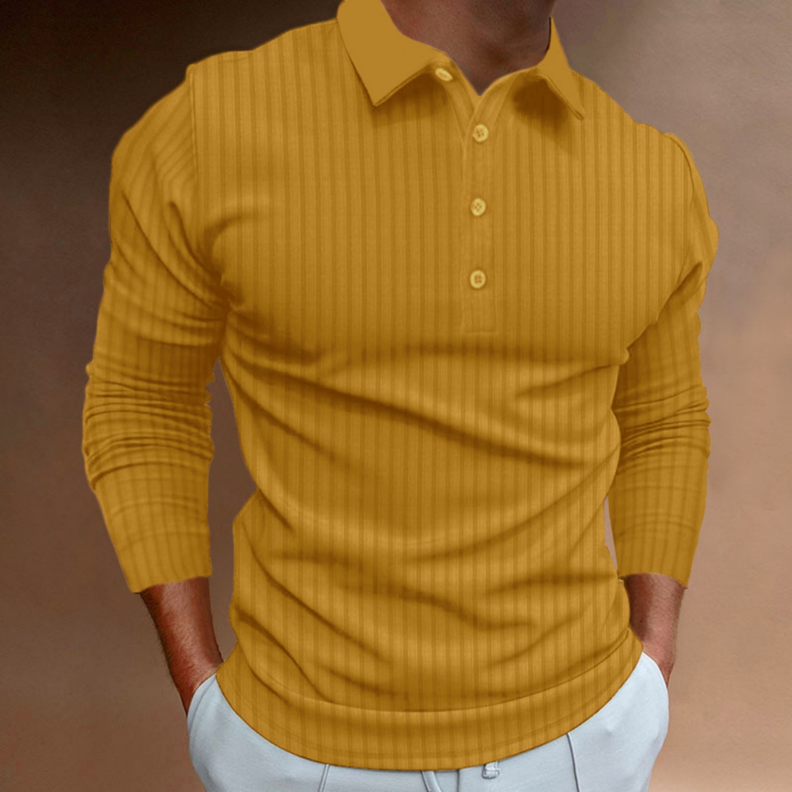 Dwelliawo Men's Long Sleeve Henley Polo Shirts Long Sleeve Muscle ...