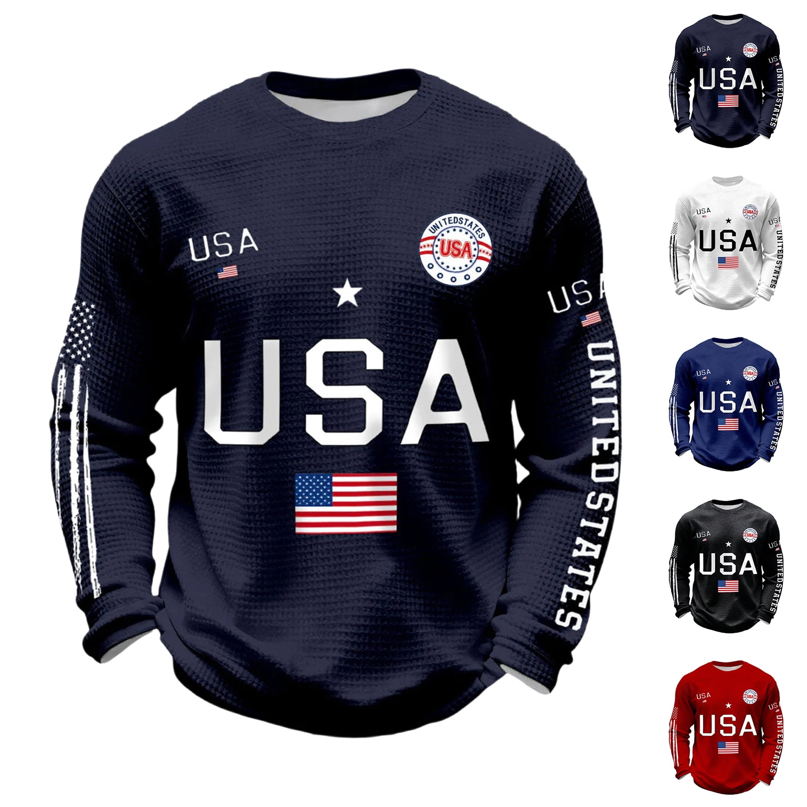 Dwelliawo Men's Sweatshirt American Flag United States 250 Years ...