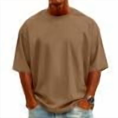 Dwelliawo Men's T-Shirts Oversized Basic Tops Crew Neck Loose Fit ...