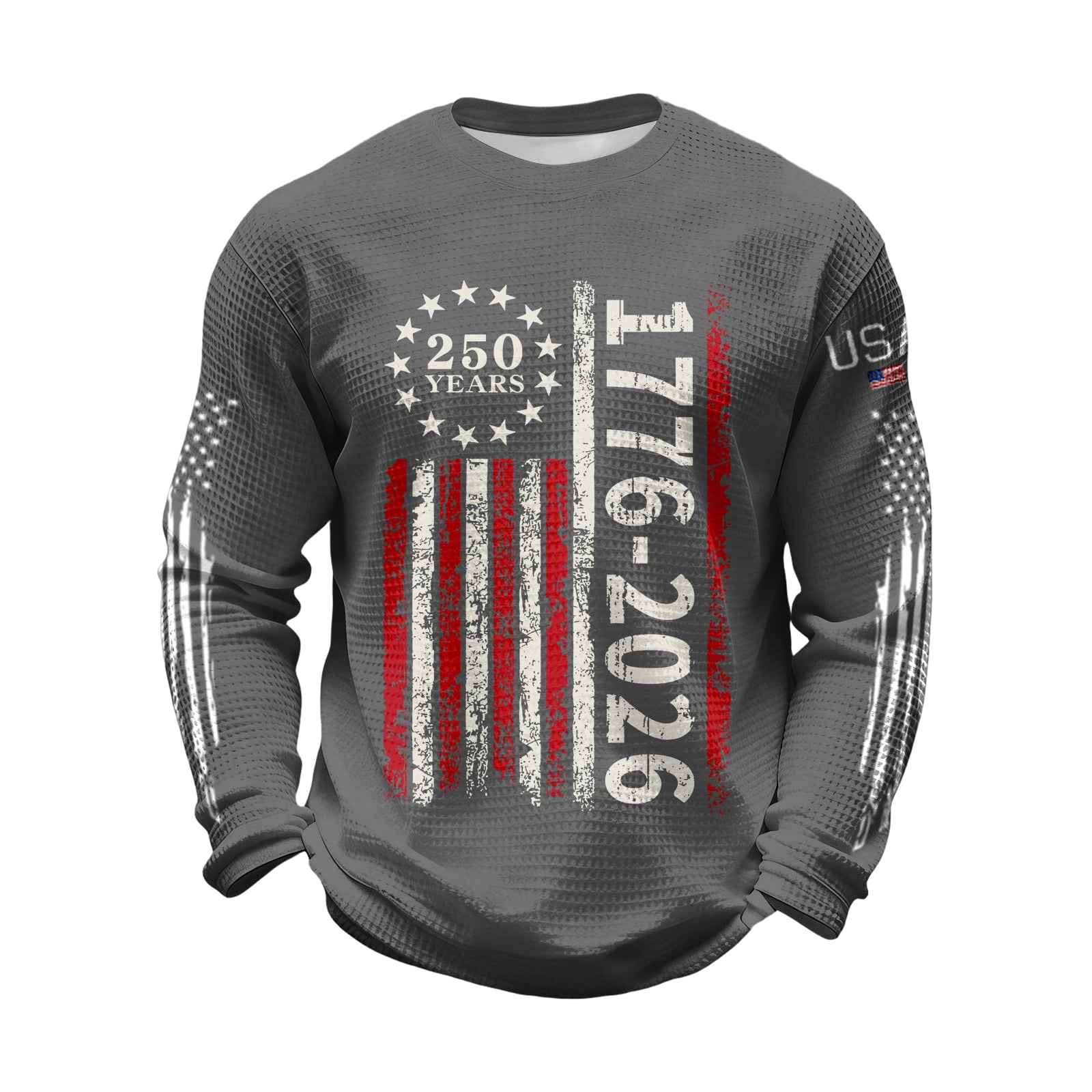 Dwelliawo Men's Usa Flag Waffle Sweatshirts 2026 Usa Flag American ...