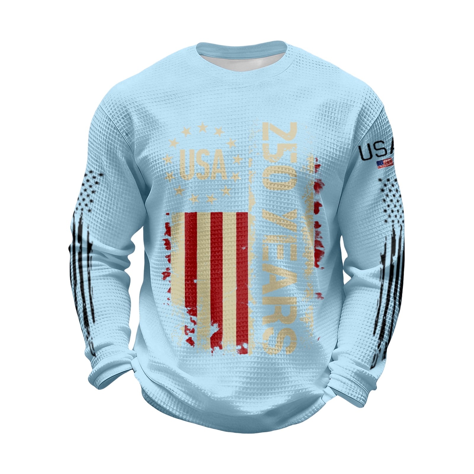 Dwelliawo Men's Usa Flag Waffle Sweatshirts 250th Anniversary 1776-2026 ...