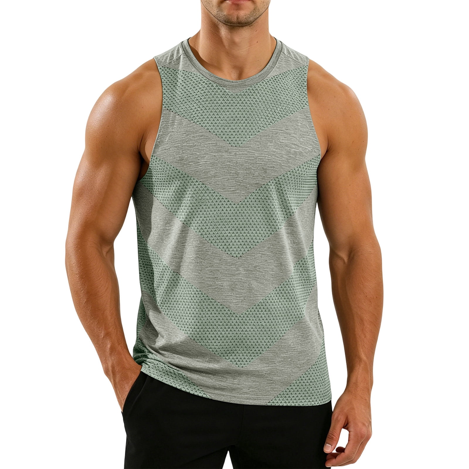 Dwelliawo Men's Workout Tank Top Quick Dry Athletic Gym Muscle Tank ...