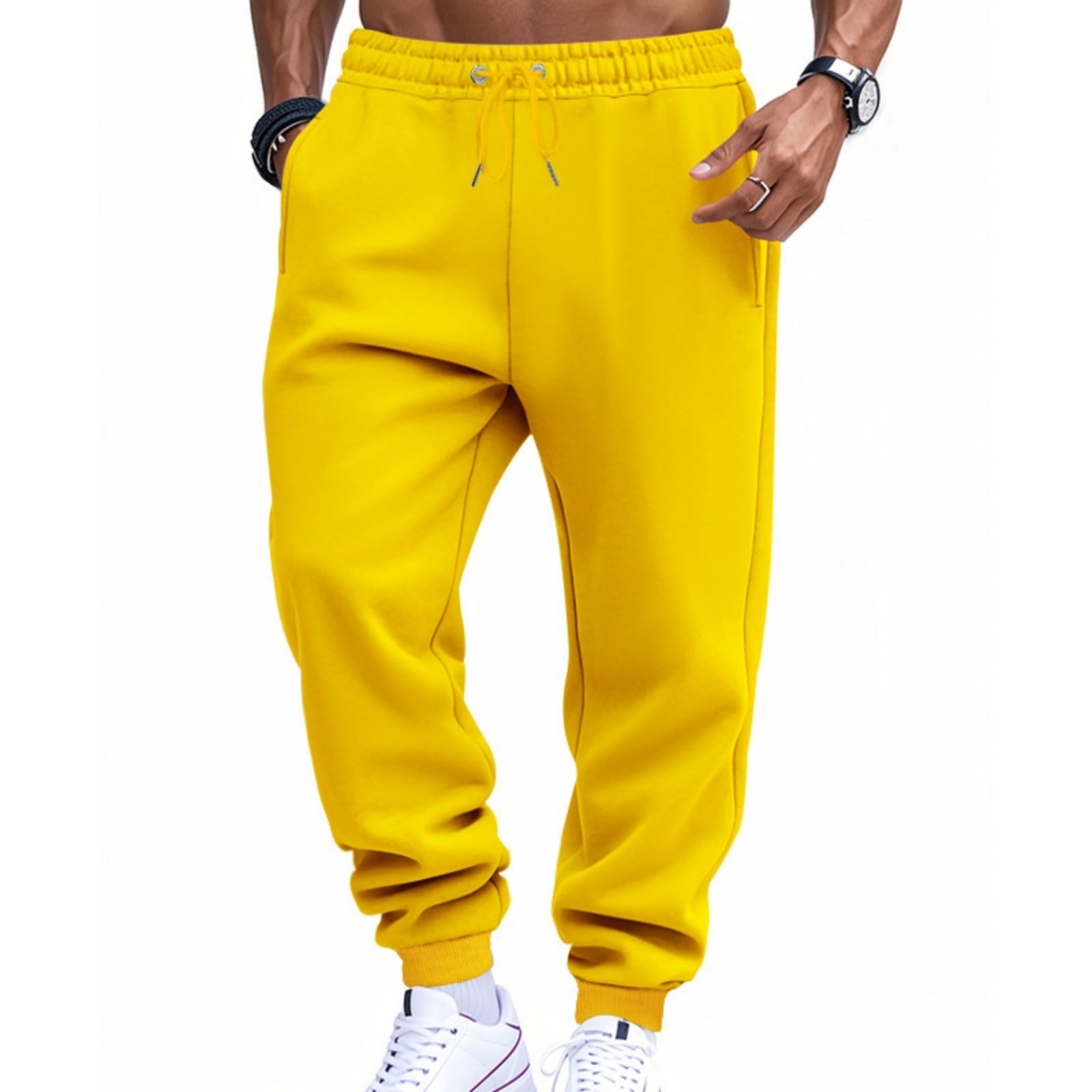 Dwelliawo Mens Cago Sweatpants Jogger Elastic Waist Pant Trendy Casual ...
